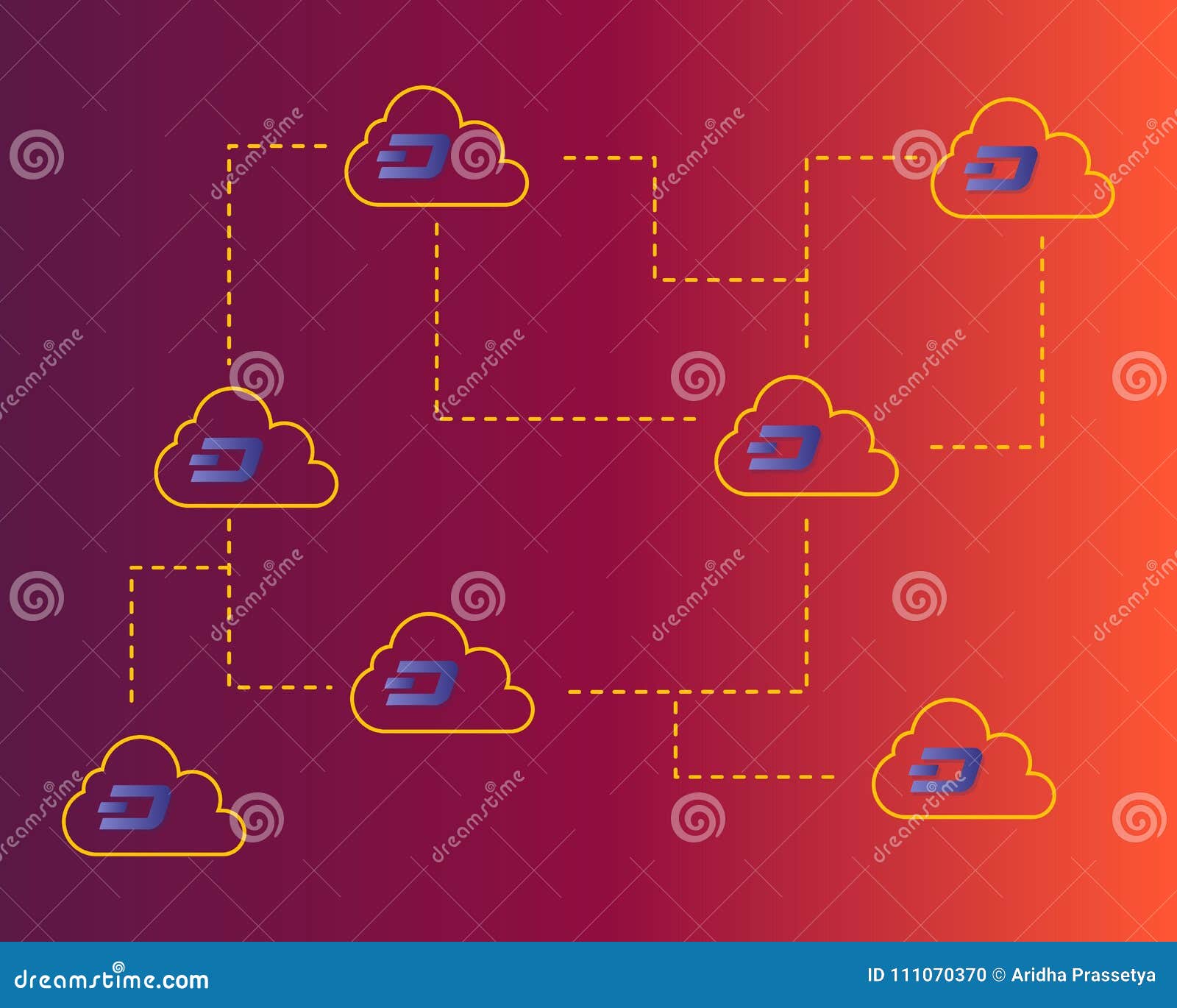 Dash Blockchain Technology Networking Background Stock Vector ...