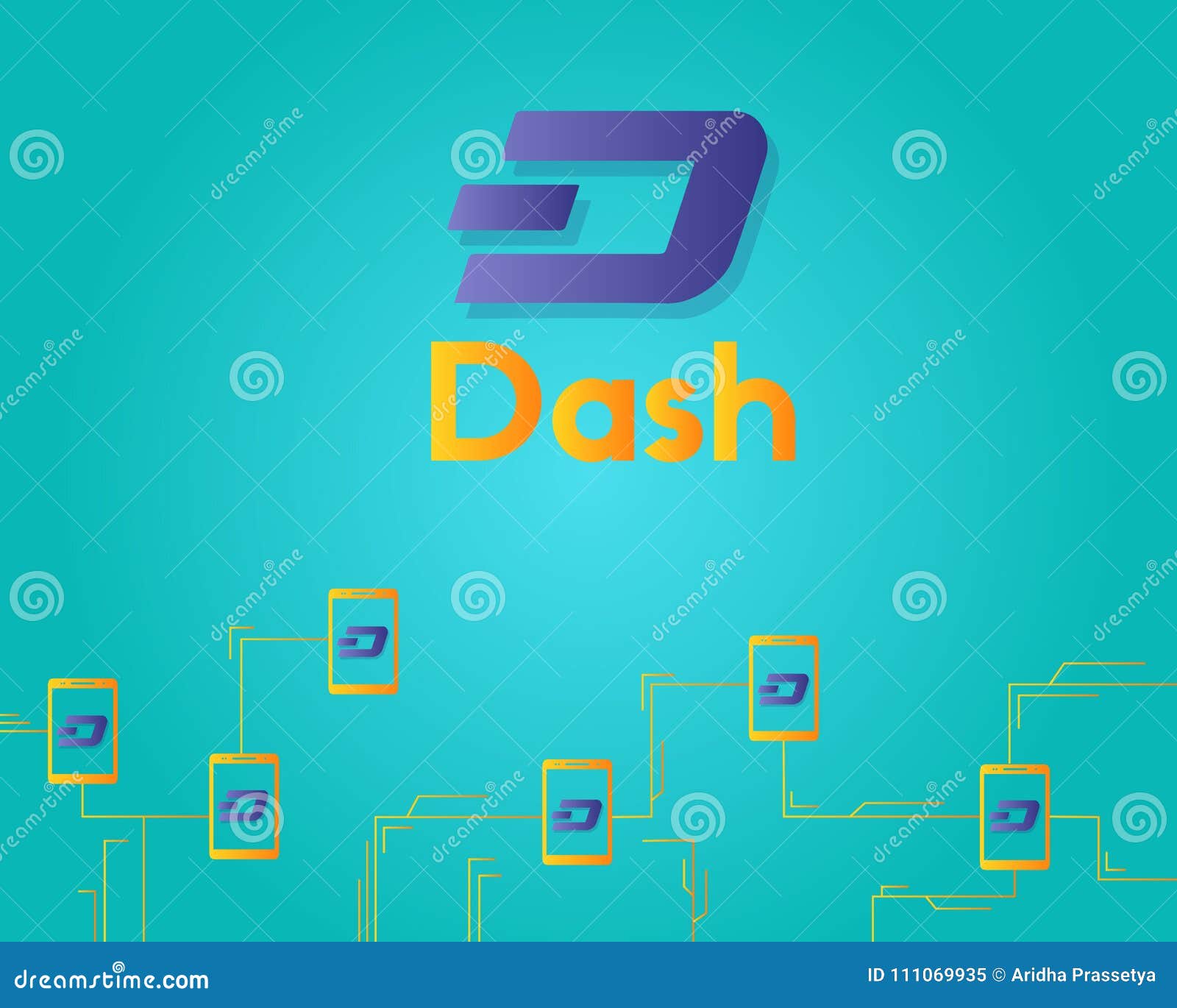 Dash Blockchain Work Technology Background Editorial Image ...
