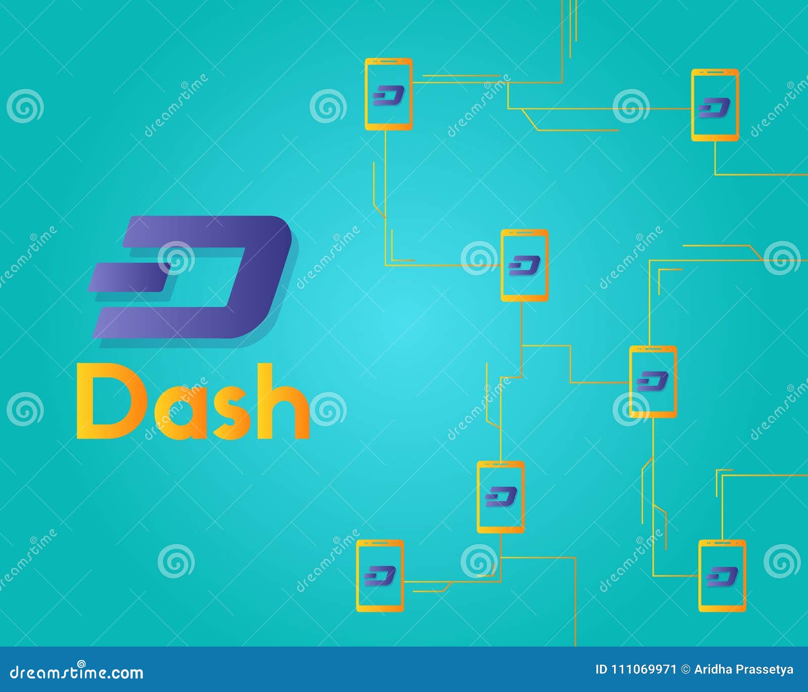 Dash Blockchain Work Technology Background Editorial Photo ...