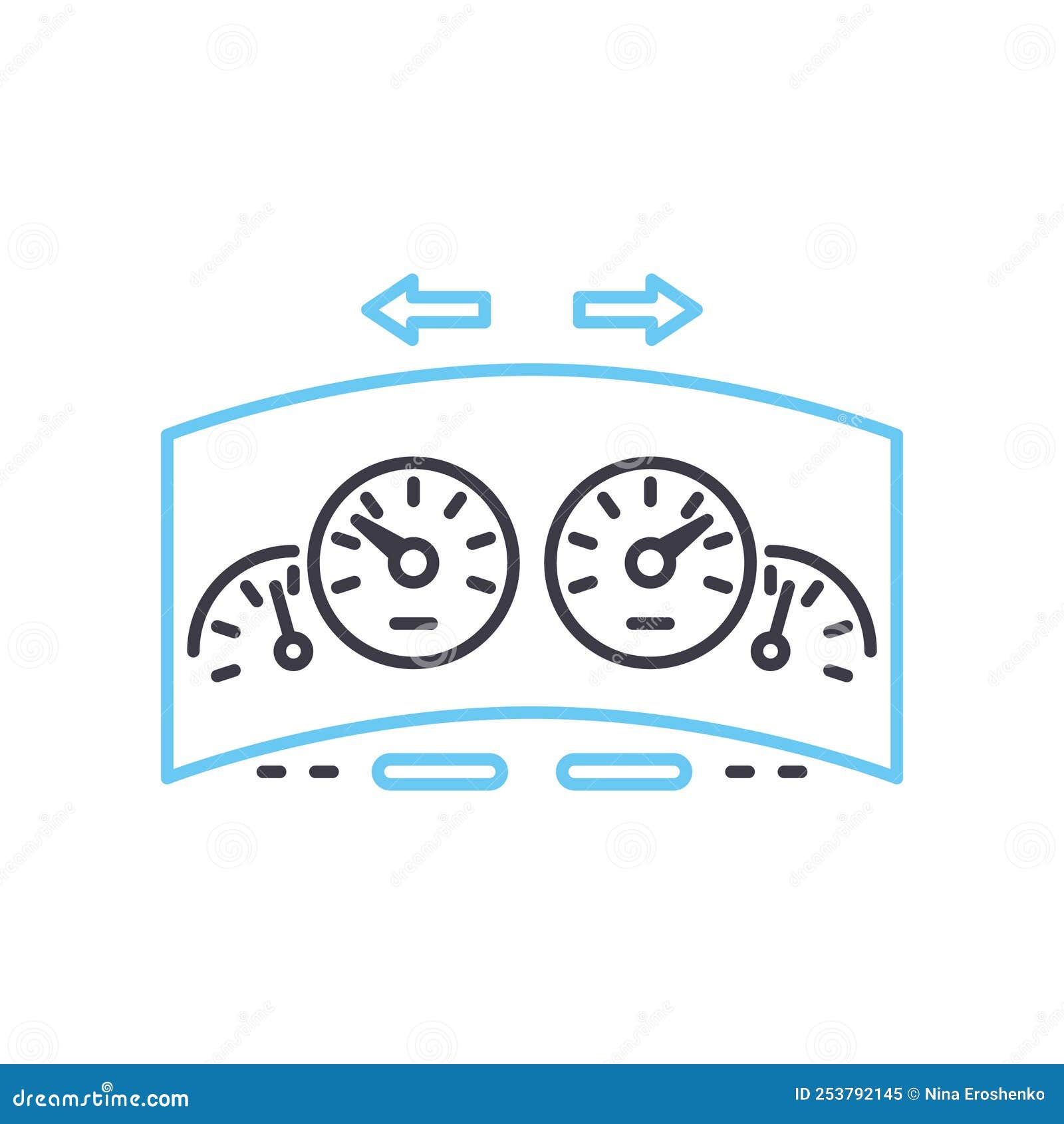 Dash Board Line Icon, Outline Symbol, Vector Illustration, Concept Sign ...