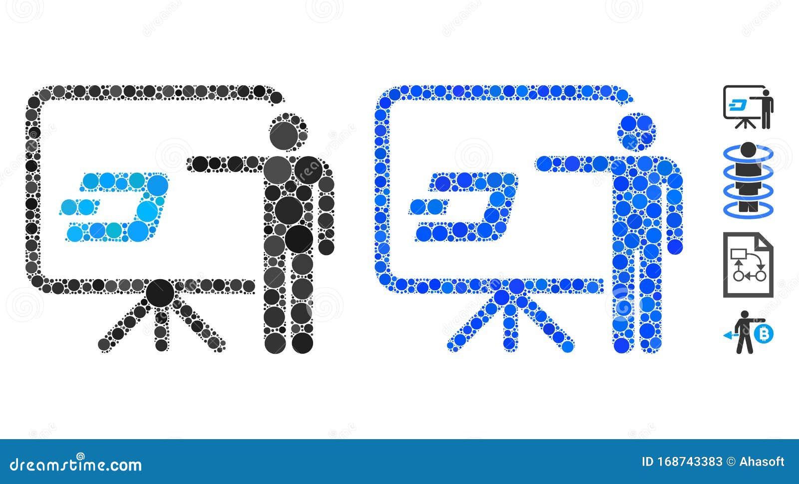 Dash Board Presentation Person Mosaic Icon of Round Dots Stock ...