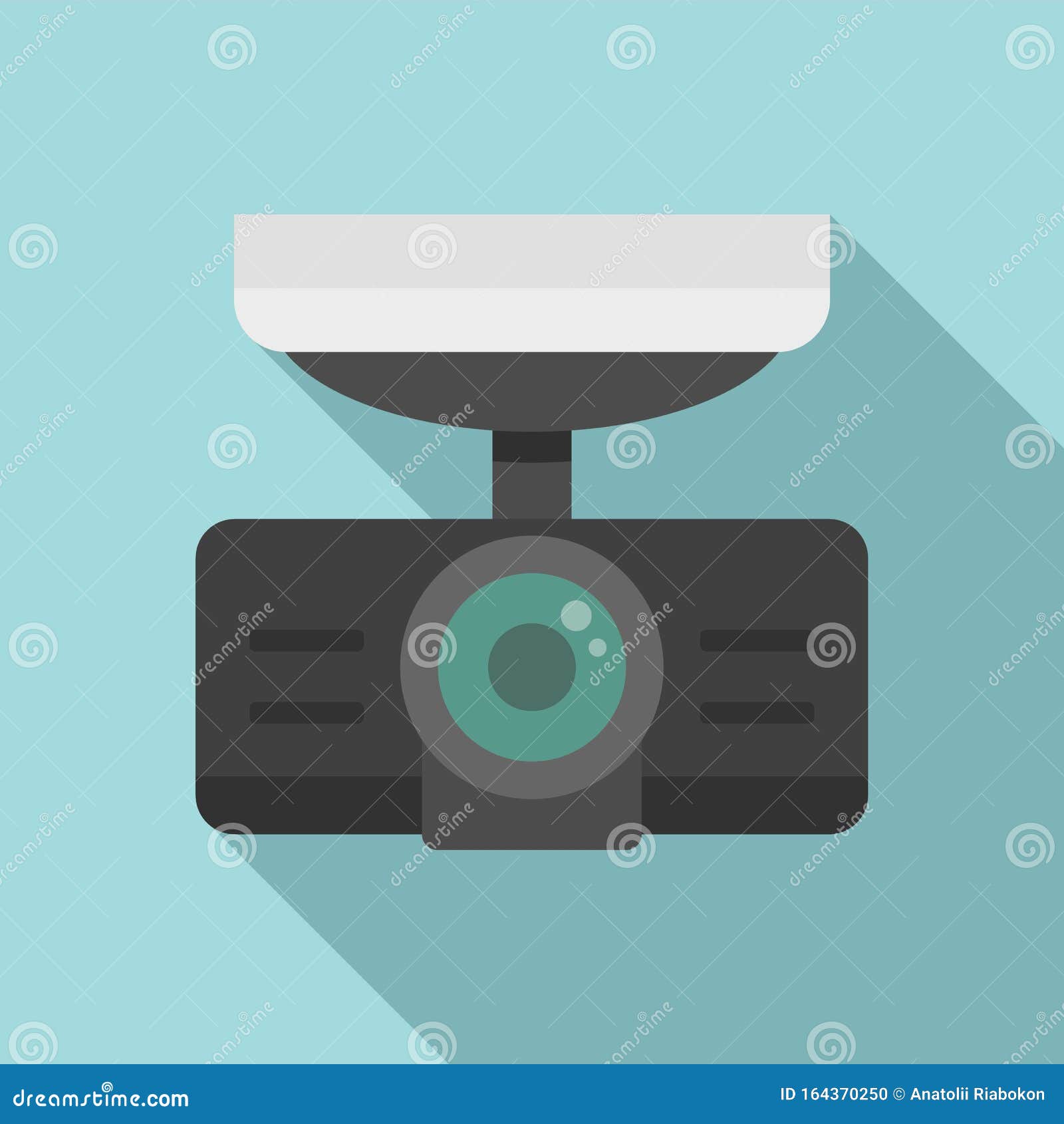 Dash Cam Recorder Icon, Flat Style Stock Vector - Illustration of ...