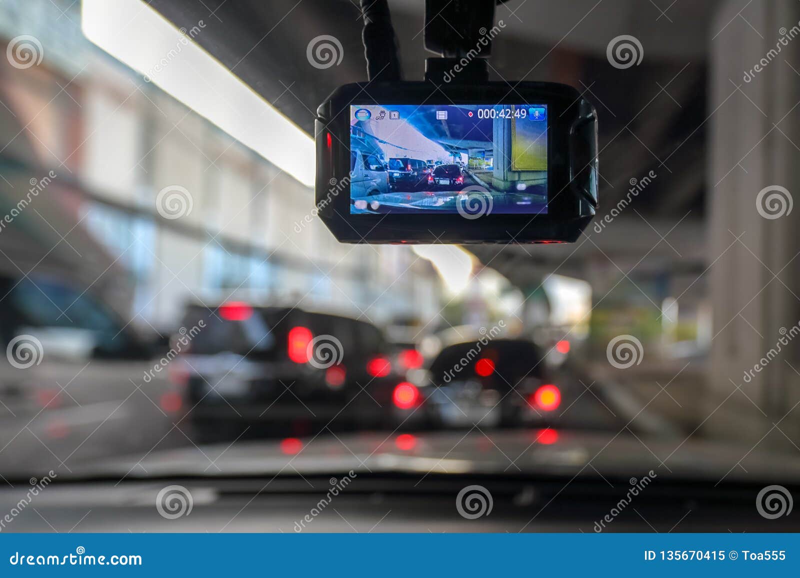 Dash Camera or Car Video Recorder in Vehicle Stock Image - Image of ...