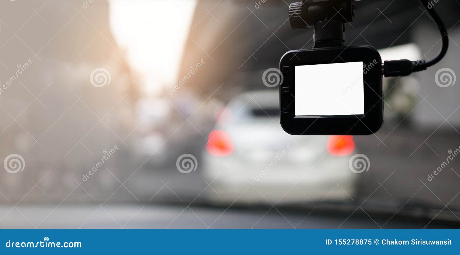 Dash Camera with White Screen Monitor Stock Image - Image of cctv ...