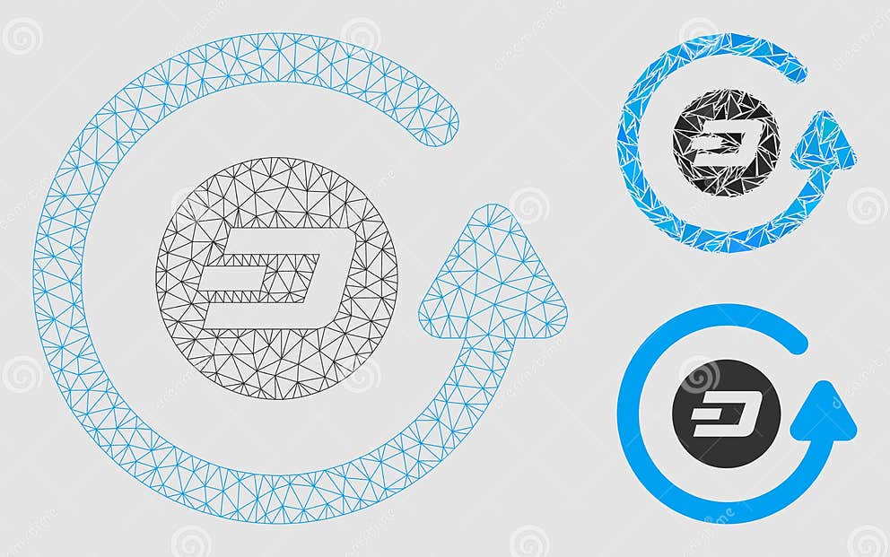 Dash Chargeback Vector Mesh Wire Frame Model and Triangle Mosaic Icon ...