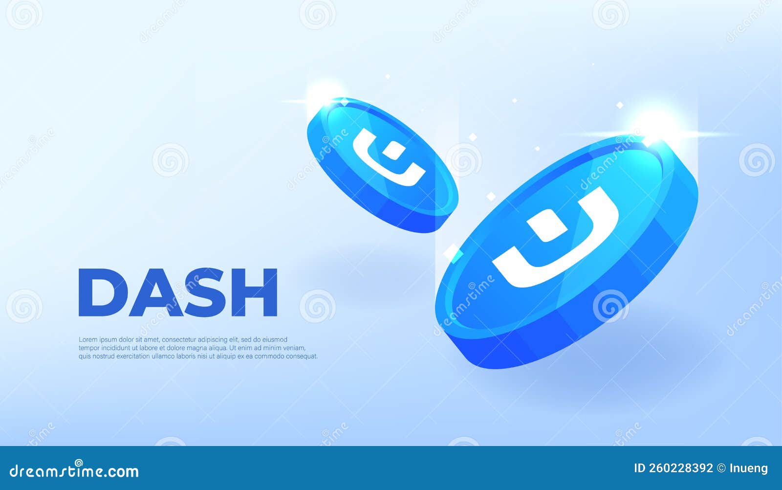 DASH Coin Cryptocurrency Concept Banner Background Stock Vector - Illustration of currency, flat ...