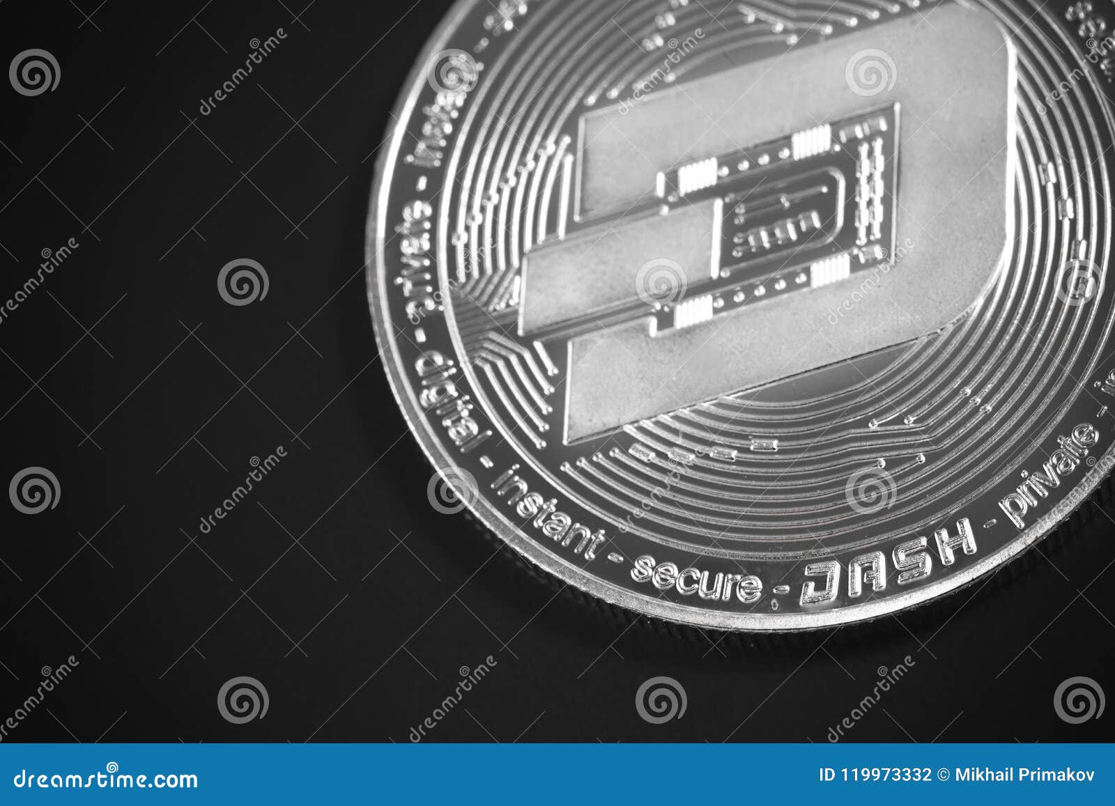 Dash coin stock photo. Image of digital, blue, coin - 119973332