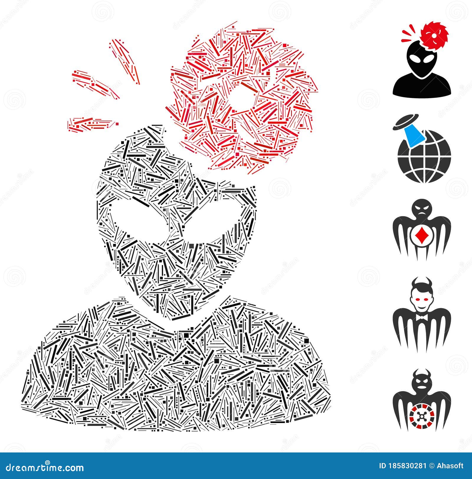 Collage Of Alien Spaceships With Drones Royalty-Free Illustration ...