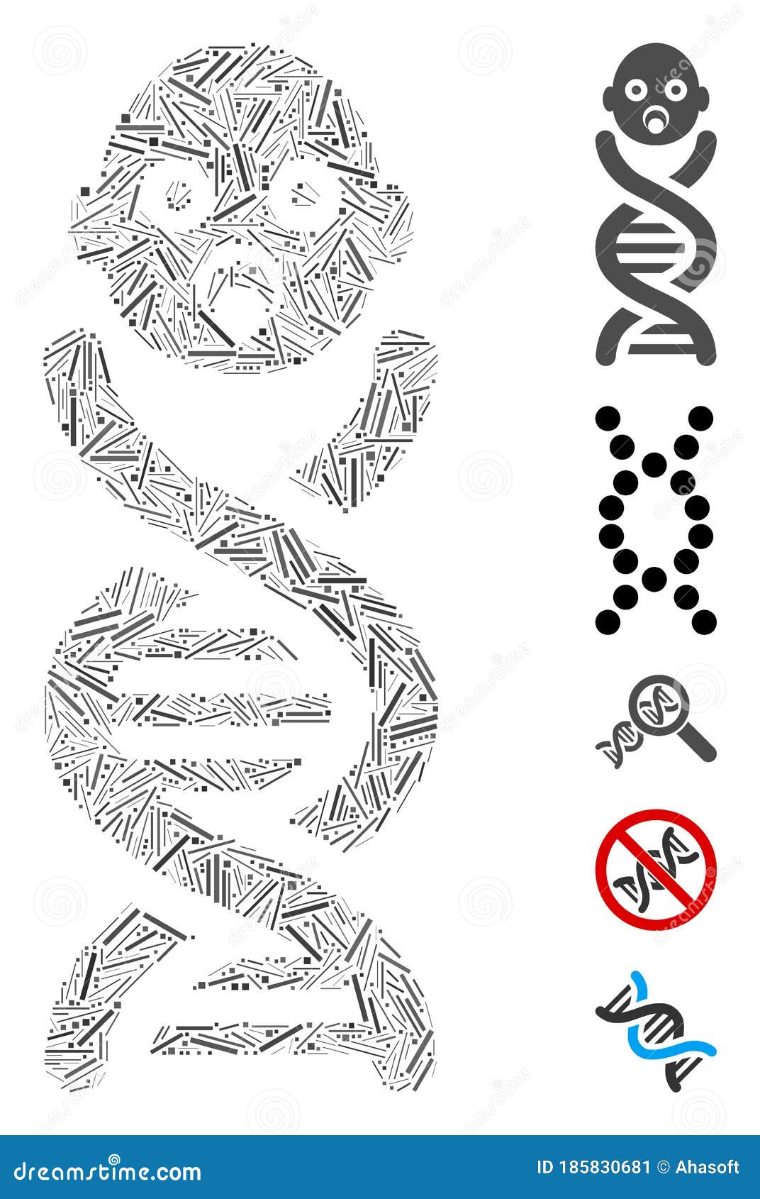 Dash Collage Baby Genes Icon Stock Illustration - Illustration of icon ...