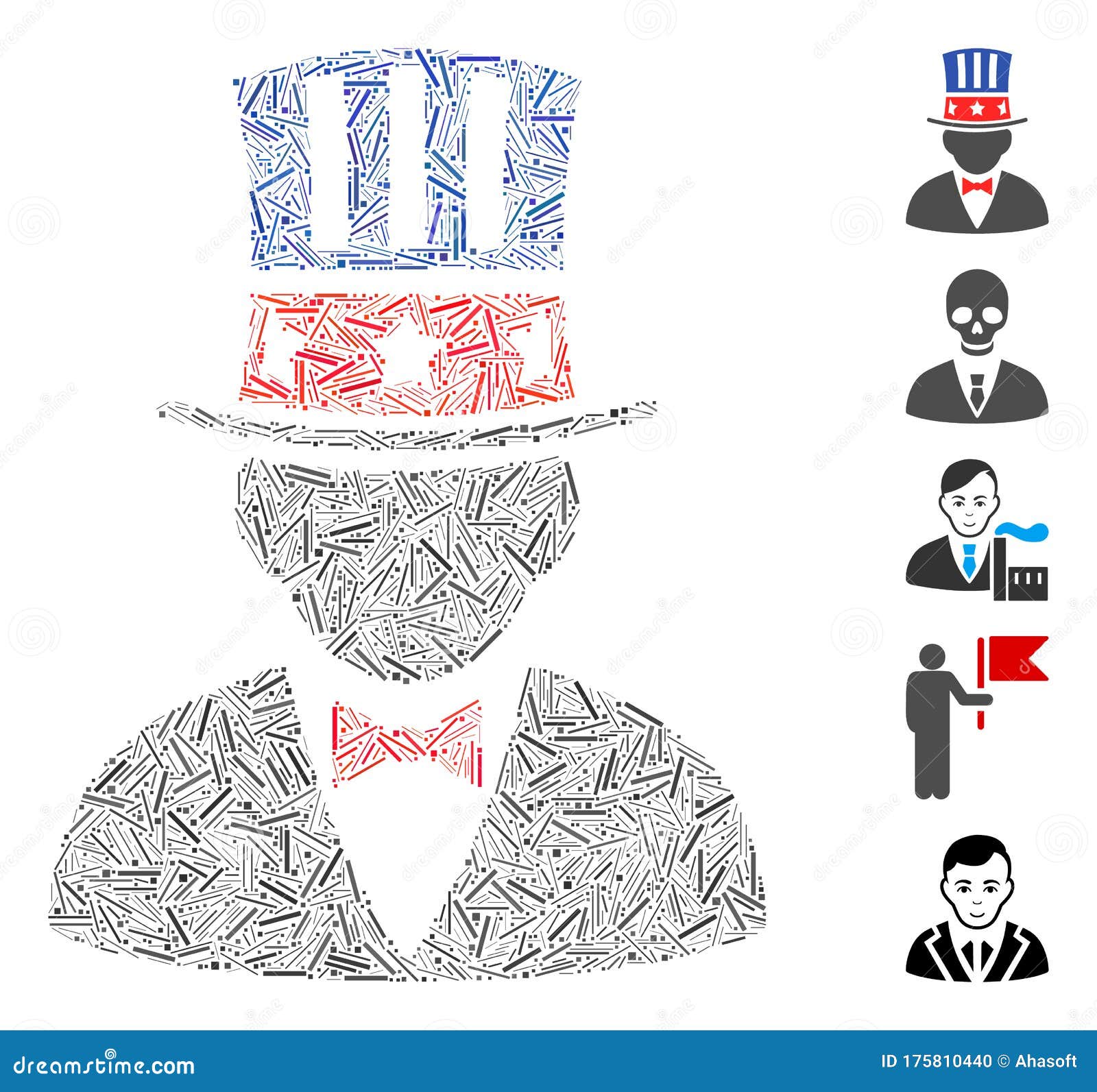 Dash Collage Capitalist Icon Stock Illustration - Illustration of icon ...