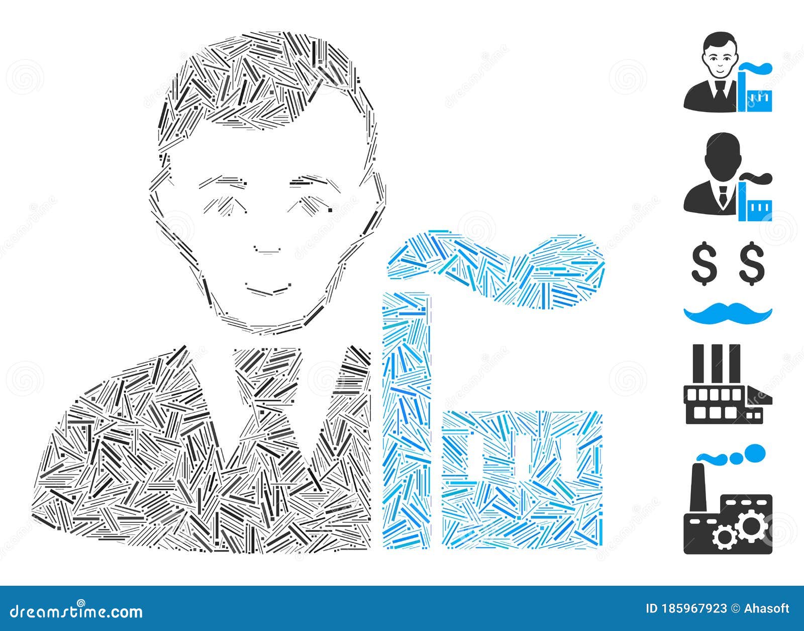 Hatch Capitalist Oligarch Icon Vector Collage | CartoonDealer.com ...