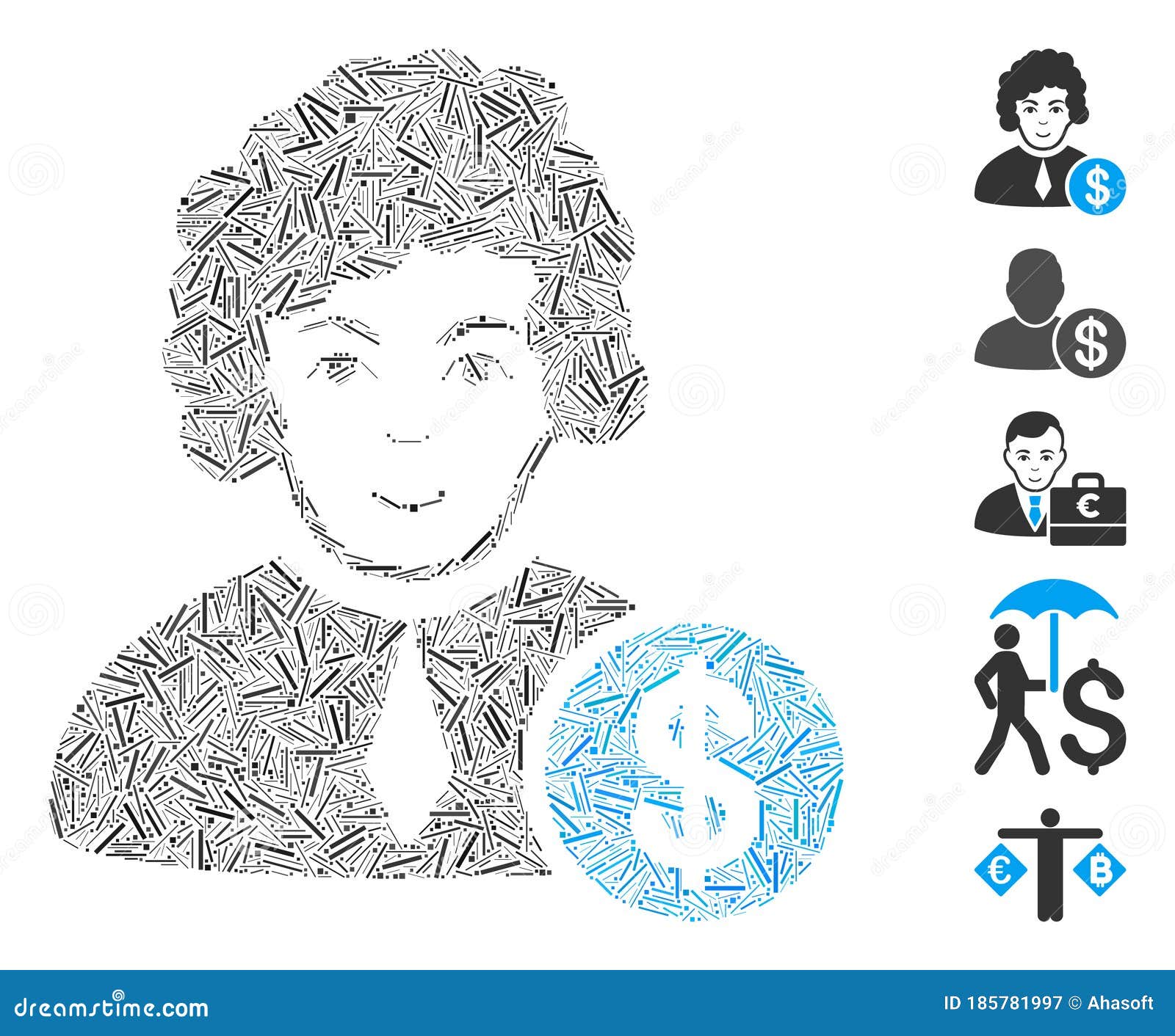Dash Collage Corrupt Judge Icon Stock Illustration - Illustration of ...