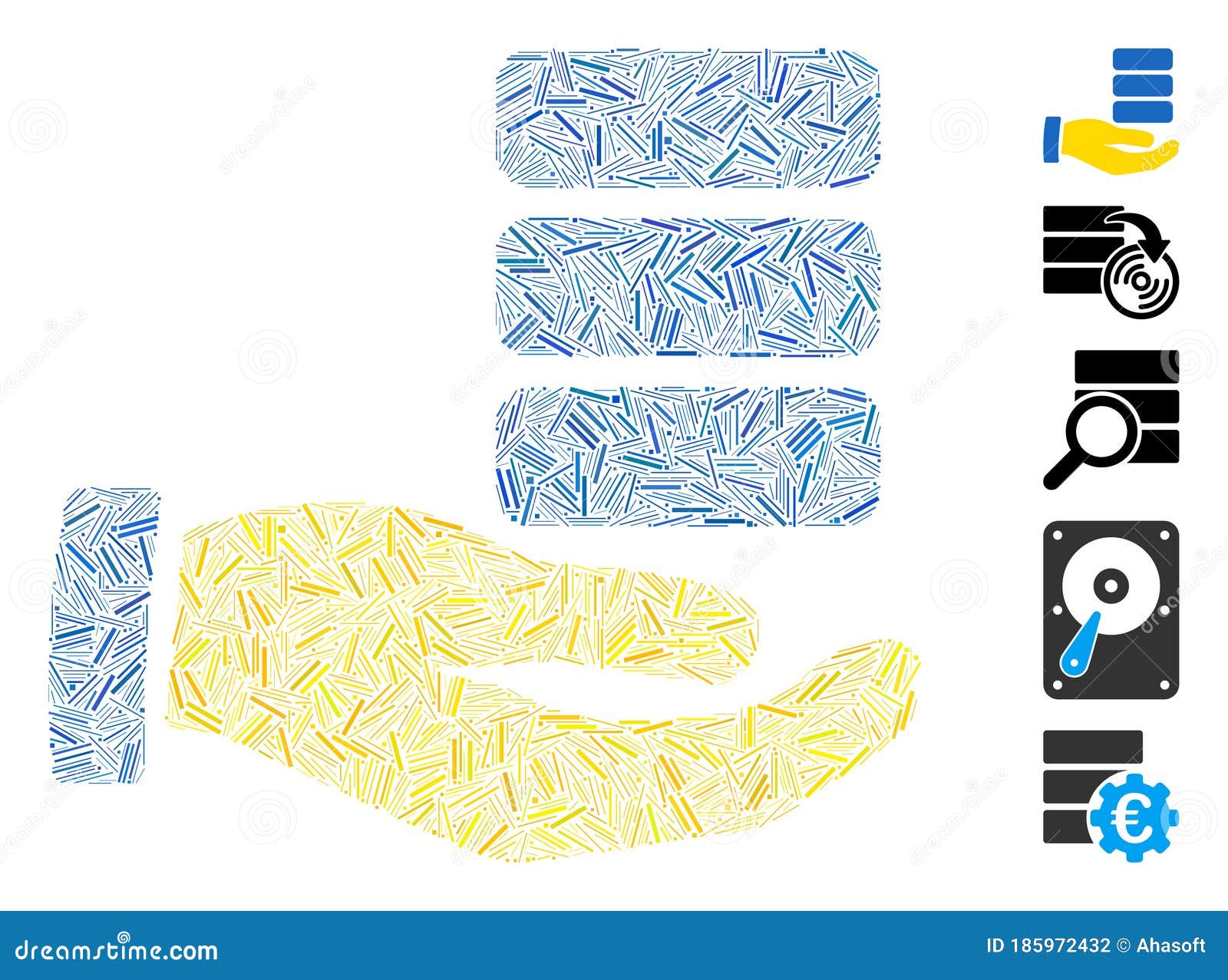 Dash Collage Data Provider Hand Icon Zdjęcie Stock - Obraz złożonej z ...