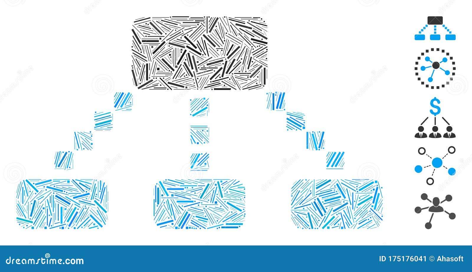 Dash Collage Hierarchy Scheme Stock Illustration - Illustration of ...