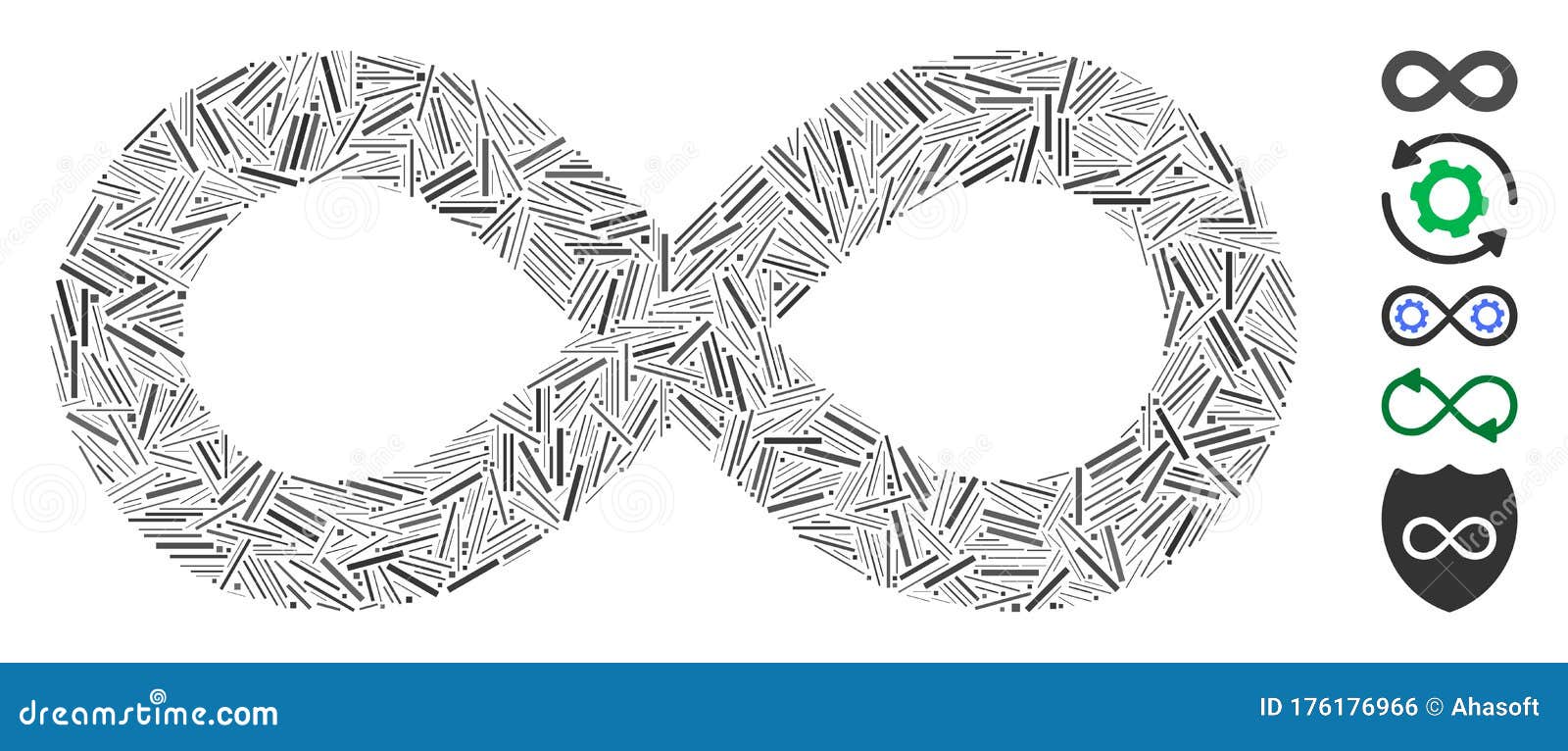 Dash Collage Infinity Icon stock illustration. Illustration of quot ...