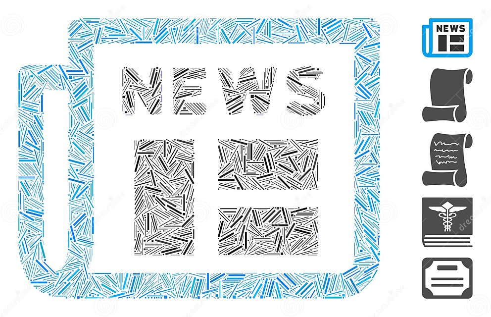 Dash Collage Newspaper Icon Stock Illustration - Illustration of blog ...