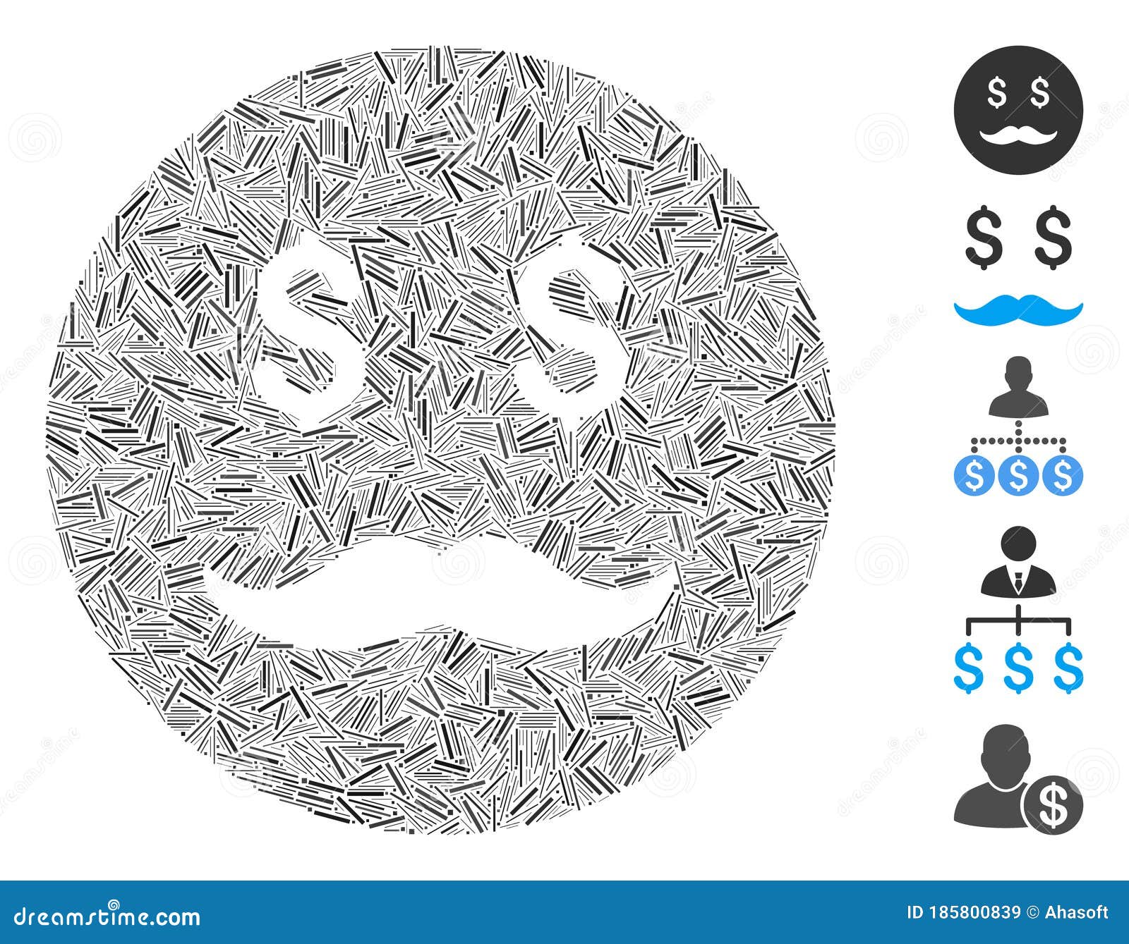 Dash Collage Rich Dad Smiley Icon Stock Illustration - Illustration of ...