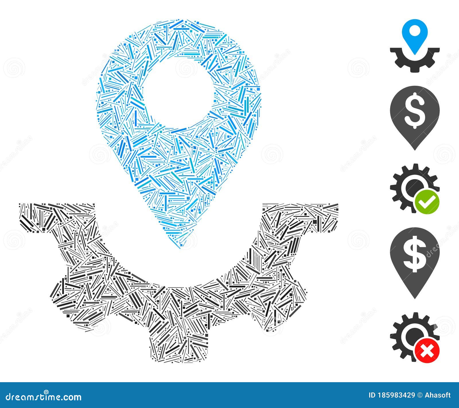 Dash Collage Service Map Marker Icon Stock Illustration - Illustration ...