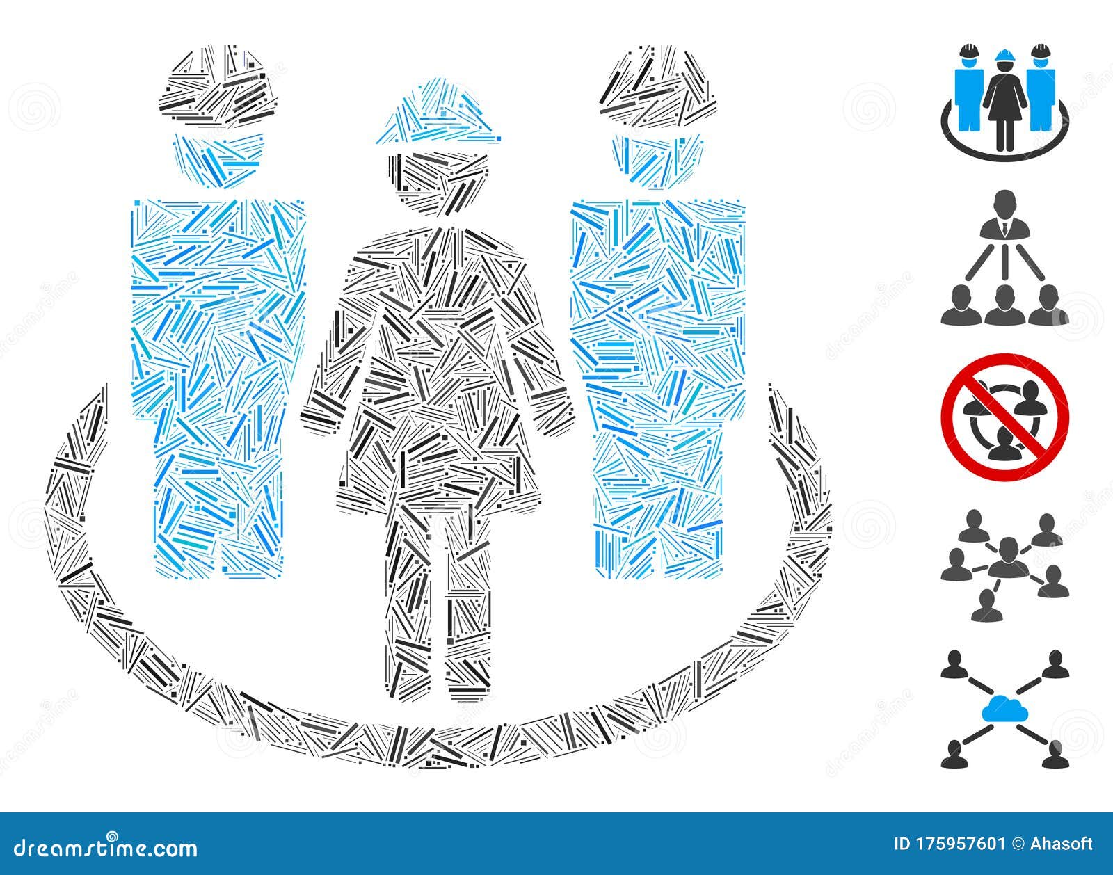 Dash Collage Worker Social Relations Icon Stock Illustration ...