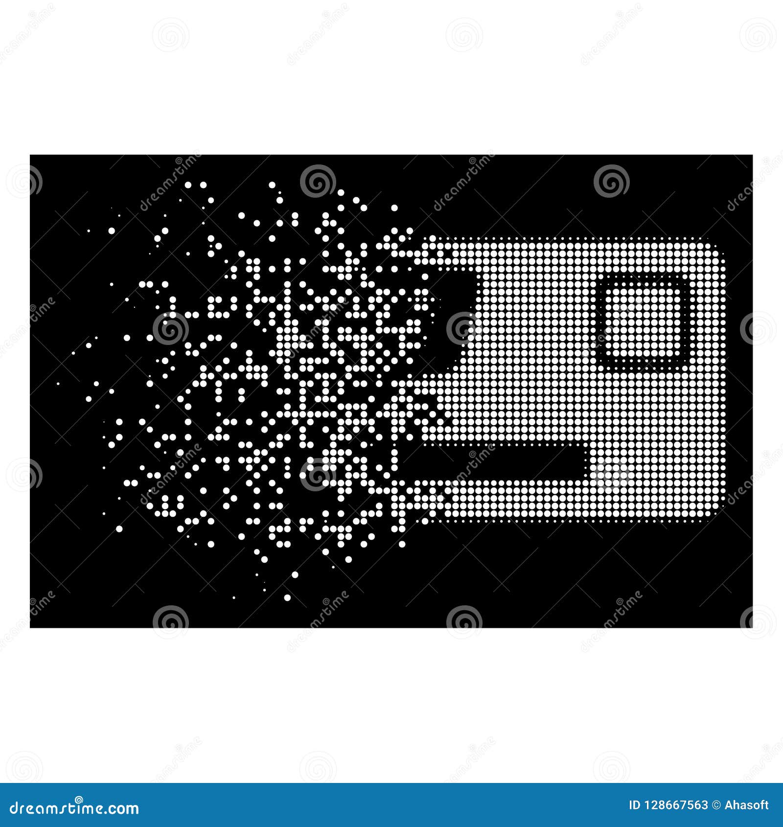 Bright Dust Dot Halftone Dash Credit Card Icon Stock Vector ...