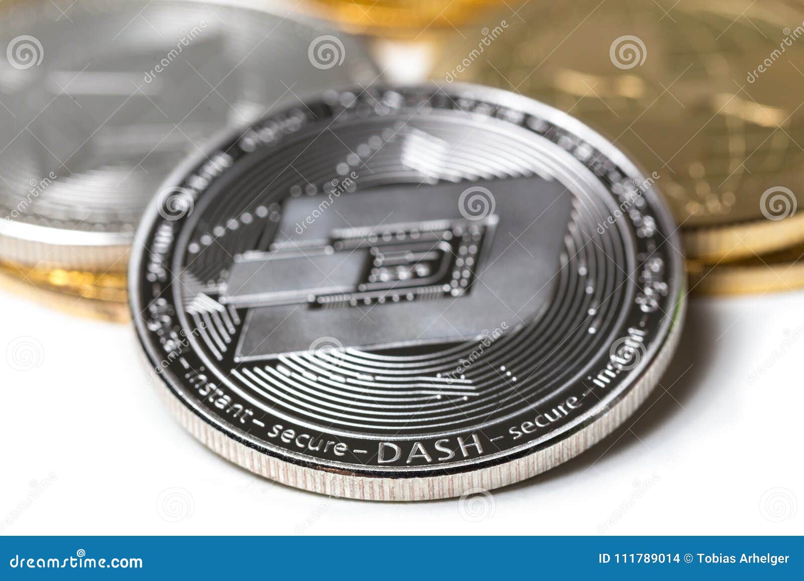 Dash Crypto Coin in Front of Others Stock Photo - Image of dash, silver ...