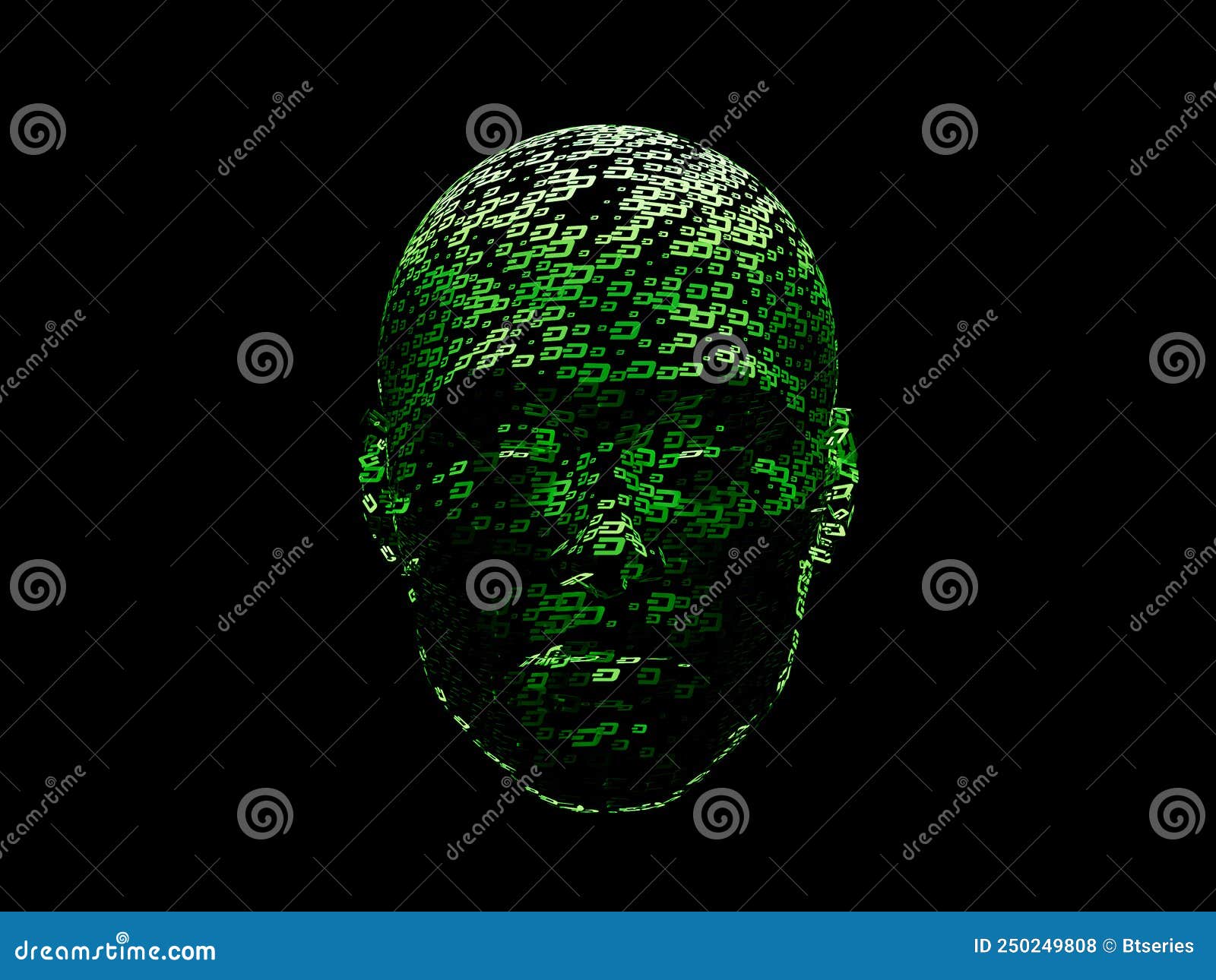 Dash Crypto Face Head Cyborg Abstract Furistic Hologram Technology 3d