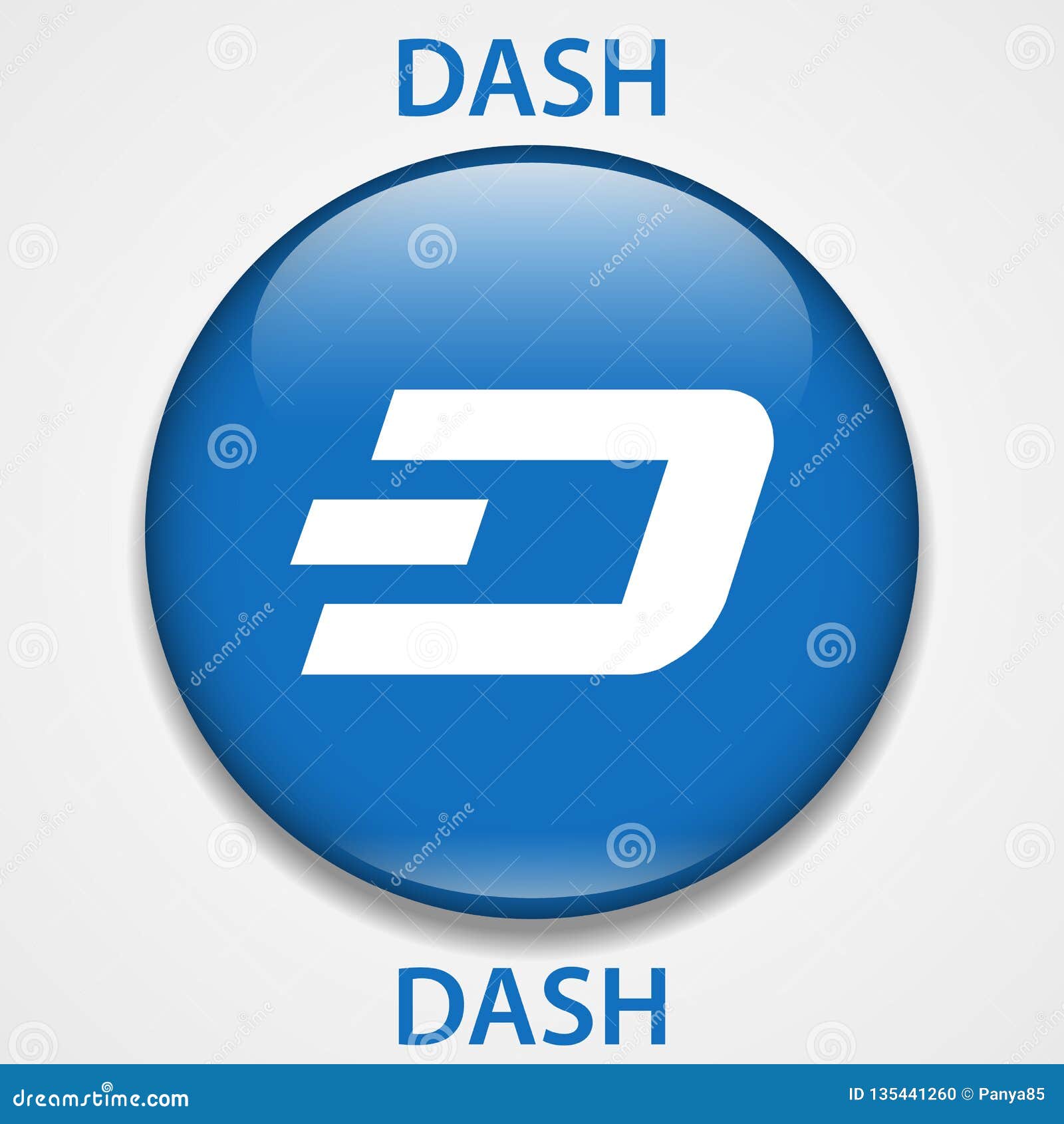 DASH Cryptocurrency; DASH Golden Coin On The Background Of The Chart ...