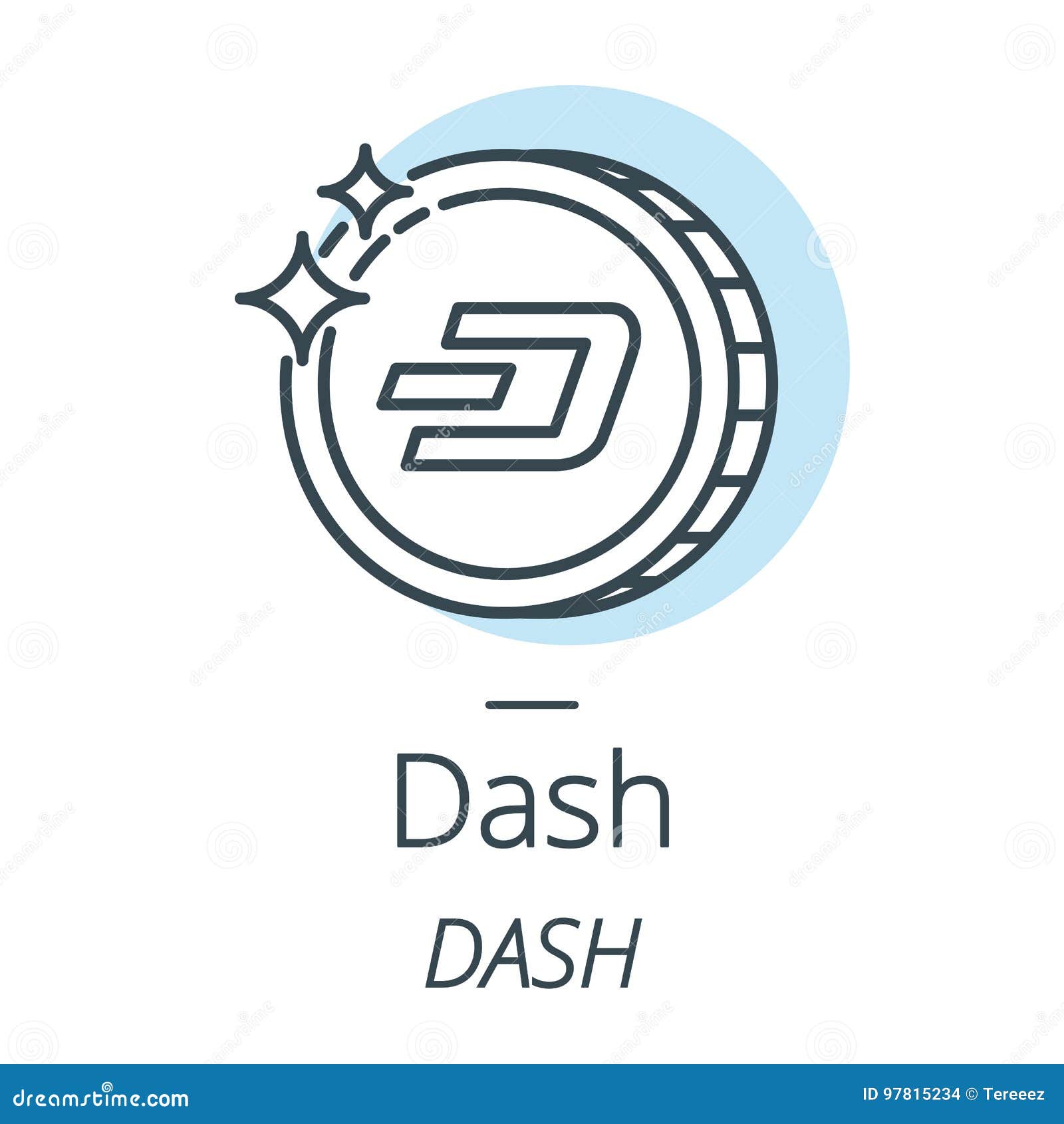 DASH Cryptocurrency; DASH Golden Coin On The Background Of The Chart ...