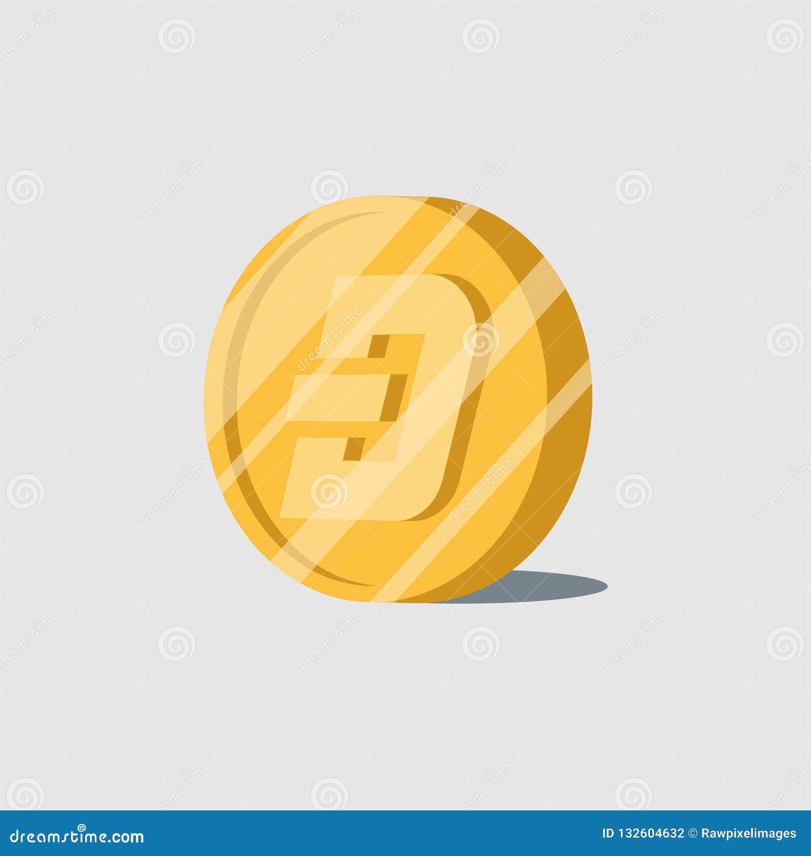 DASH Cryptocurrency; DASH Golden Coin On The Background Of The Chart ...