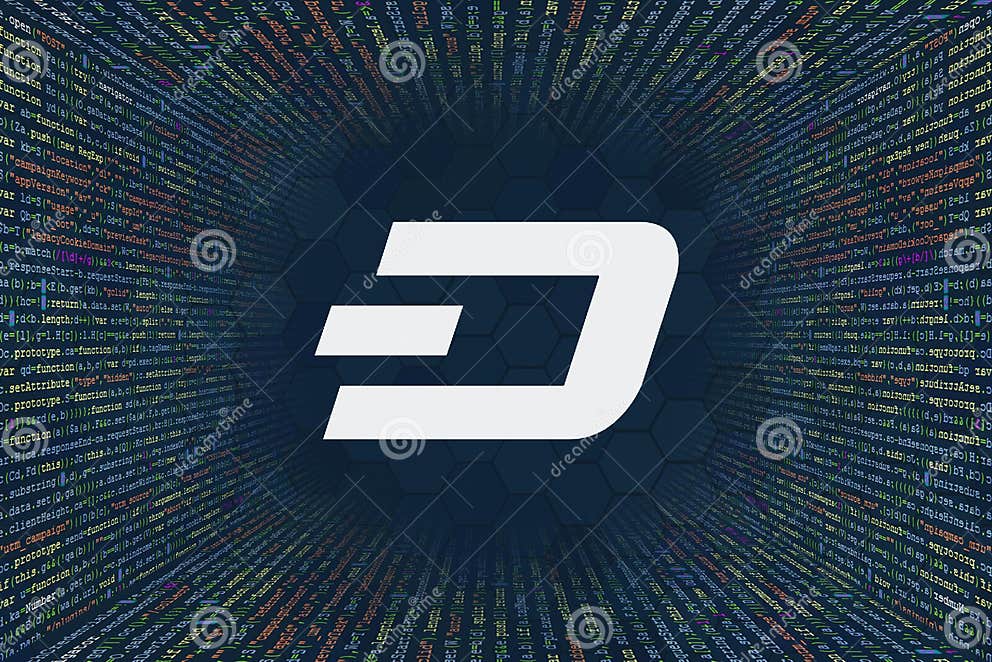 Dash Cryptocurrency Symbol A Tunnel From A Computer Program Code Programmer Strings Of Code 