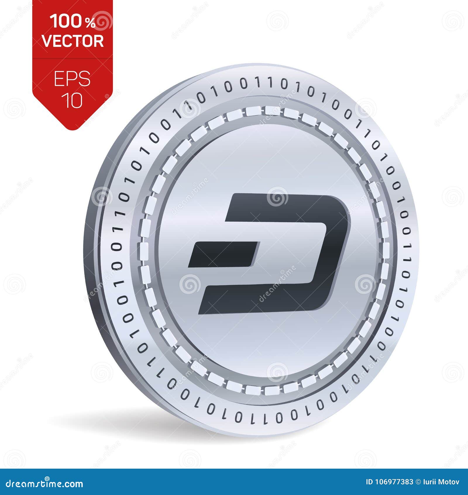 Dash. 3D Isometric Physical Coin. Digital Currency. Cryptocurrency ...