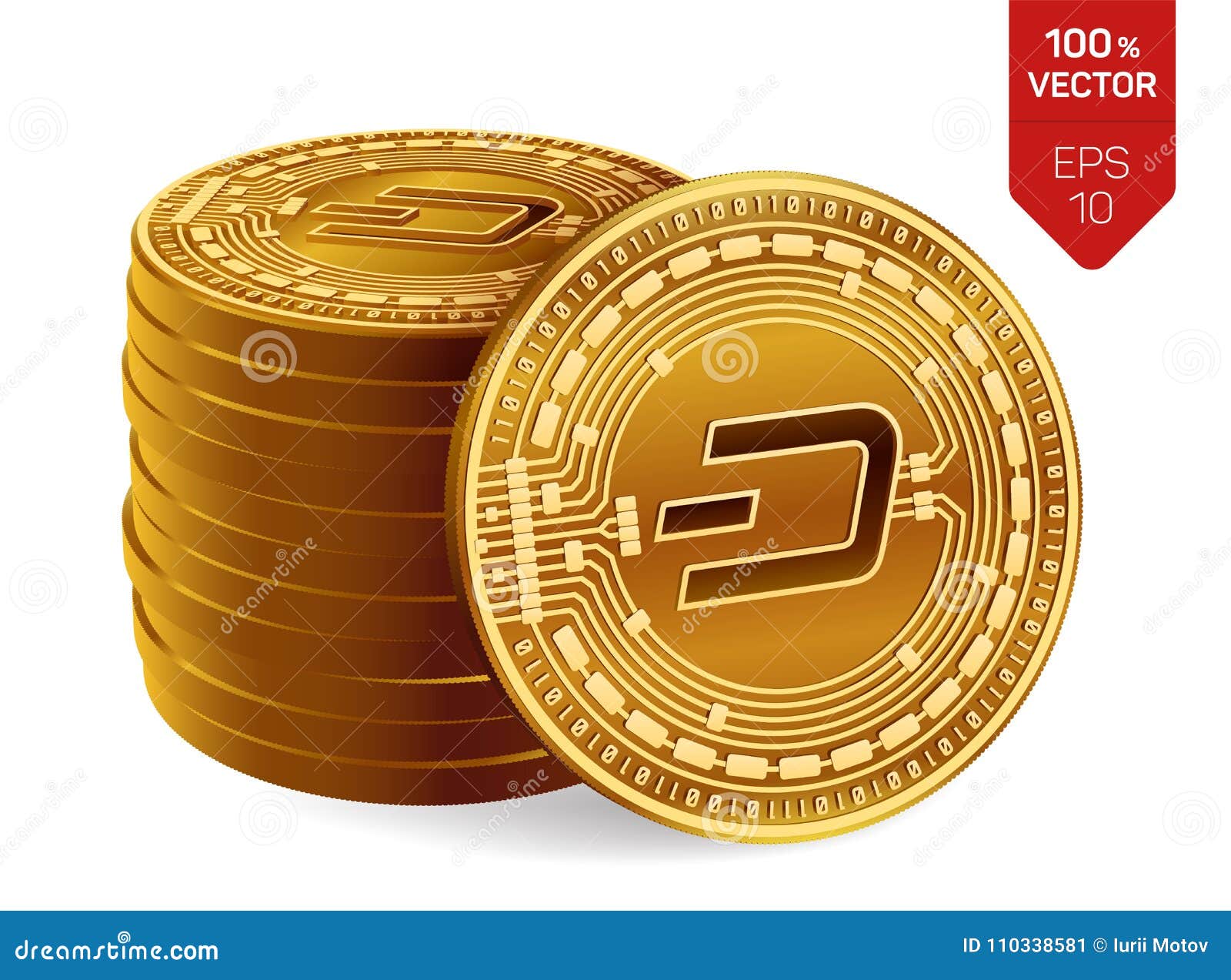 Dash. 3D Isometric Physical Coins. Digital Currency. Cryptocurrency ...