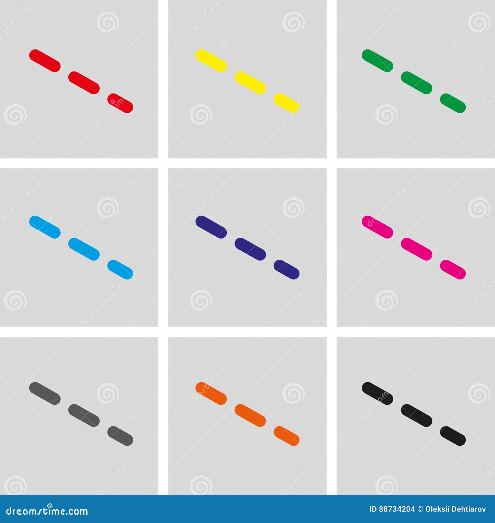 Dash-dotted Line Icon Stock Vector Illustration Flat Design Stock ...