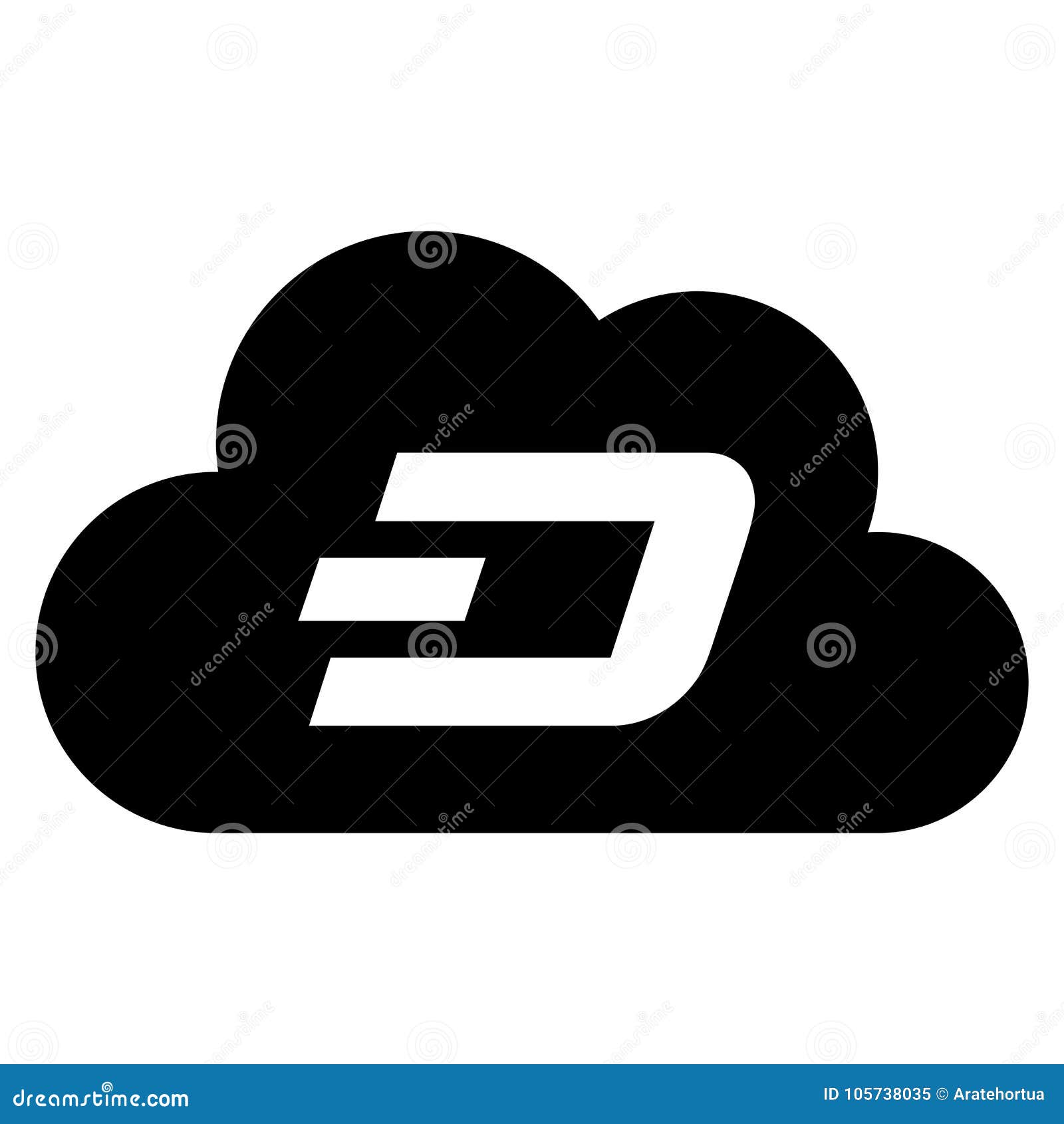 Dash Icon on Cloud Isolated on White Background Stock Illustration ...