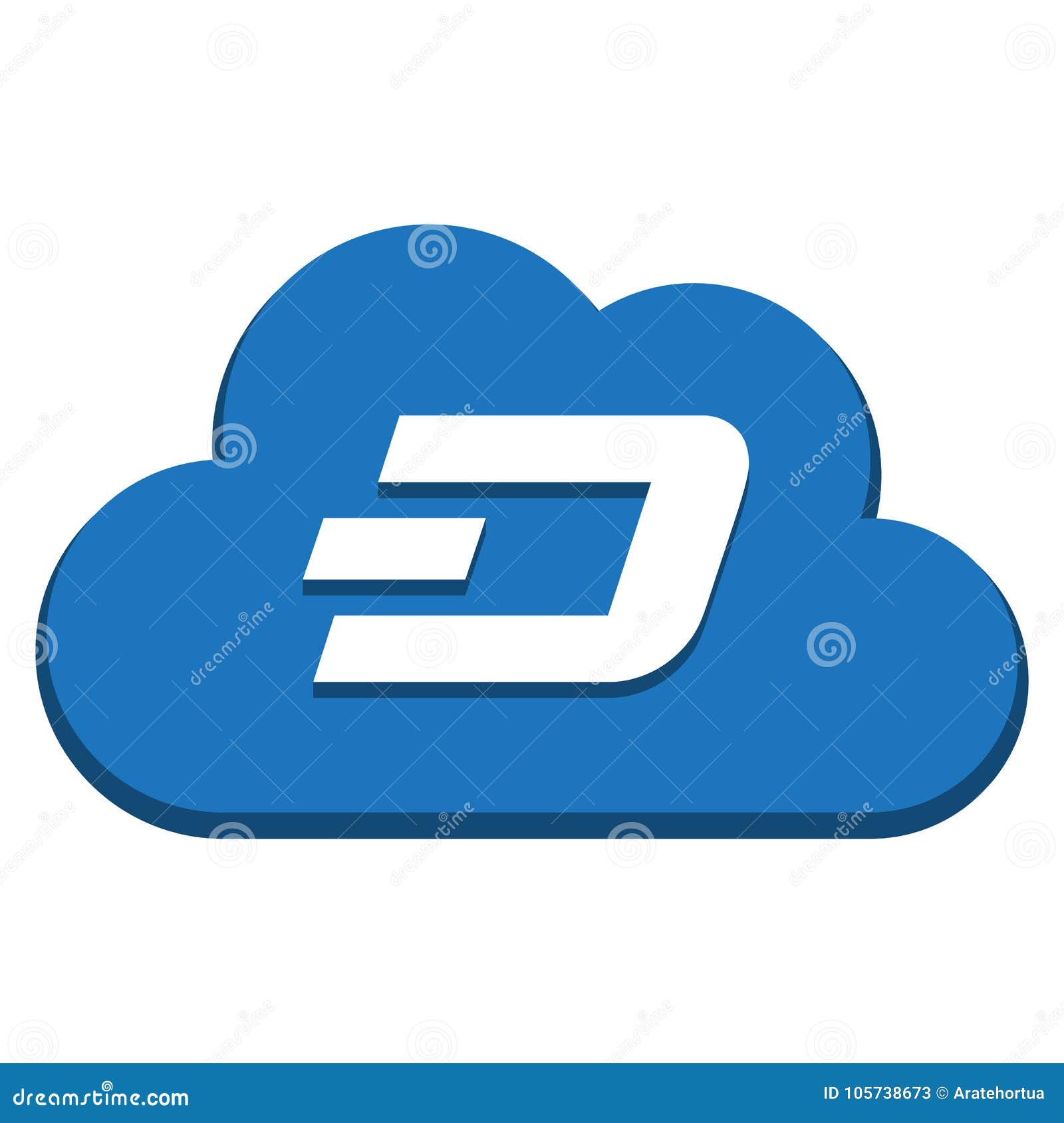 Dash Icon on Cloud Isolated on White Background Stock Illustration ...