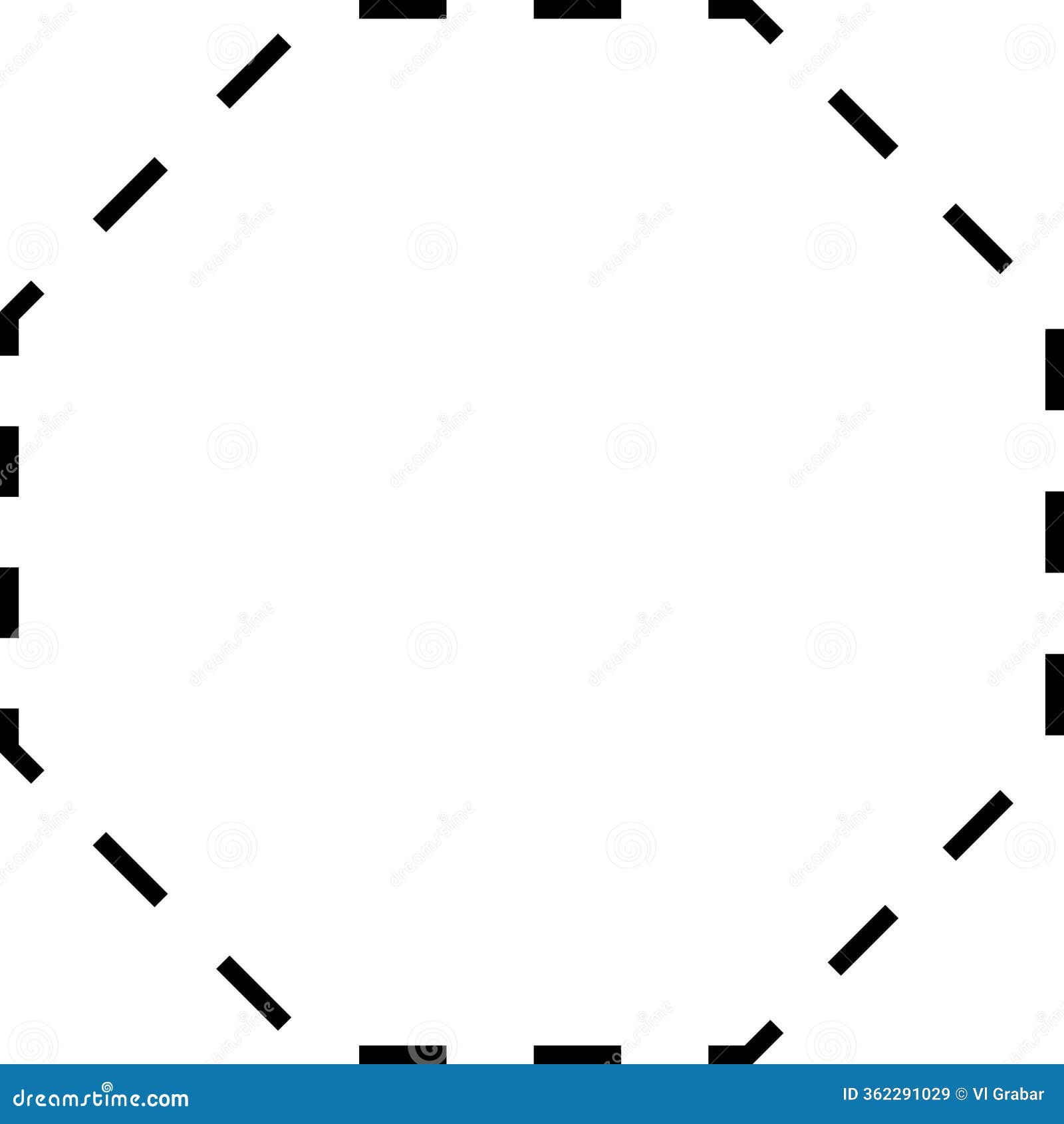 Dash Line Shapes. Dashed Outline Design of Border for Basic Geometric ...