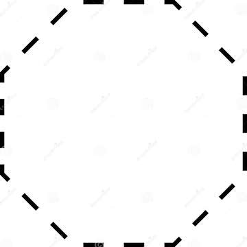 Dash Line Shapes. Dashed Outline Design of Border for Basic Geometric Shapes. Icon of Cut Frame ...