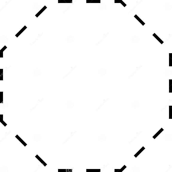 Dash Line Shapes. Dashed Outline Design of Border for Basic Geometric ...