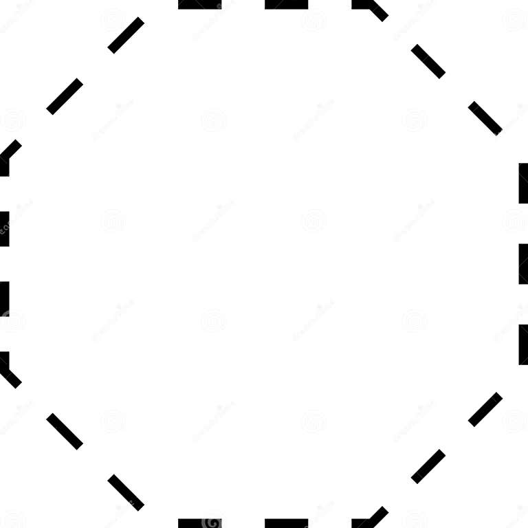 Dash Line Shapes. Dashed Outline Design of Border for Basic Geometric ...