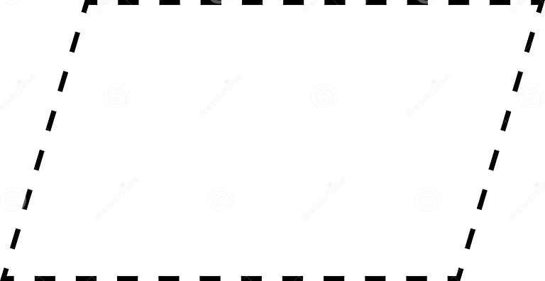 Dash Line Shapes. Dashed Outline Design of Border for Basic Geometric Shapes. Icon of Cut Frame ...