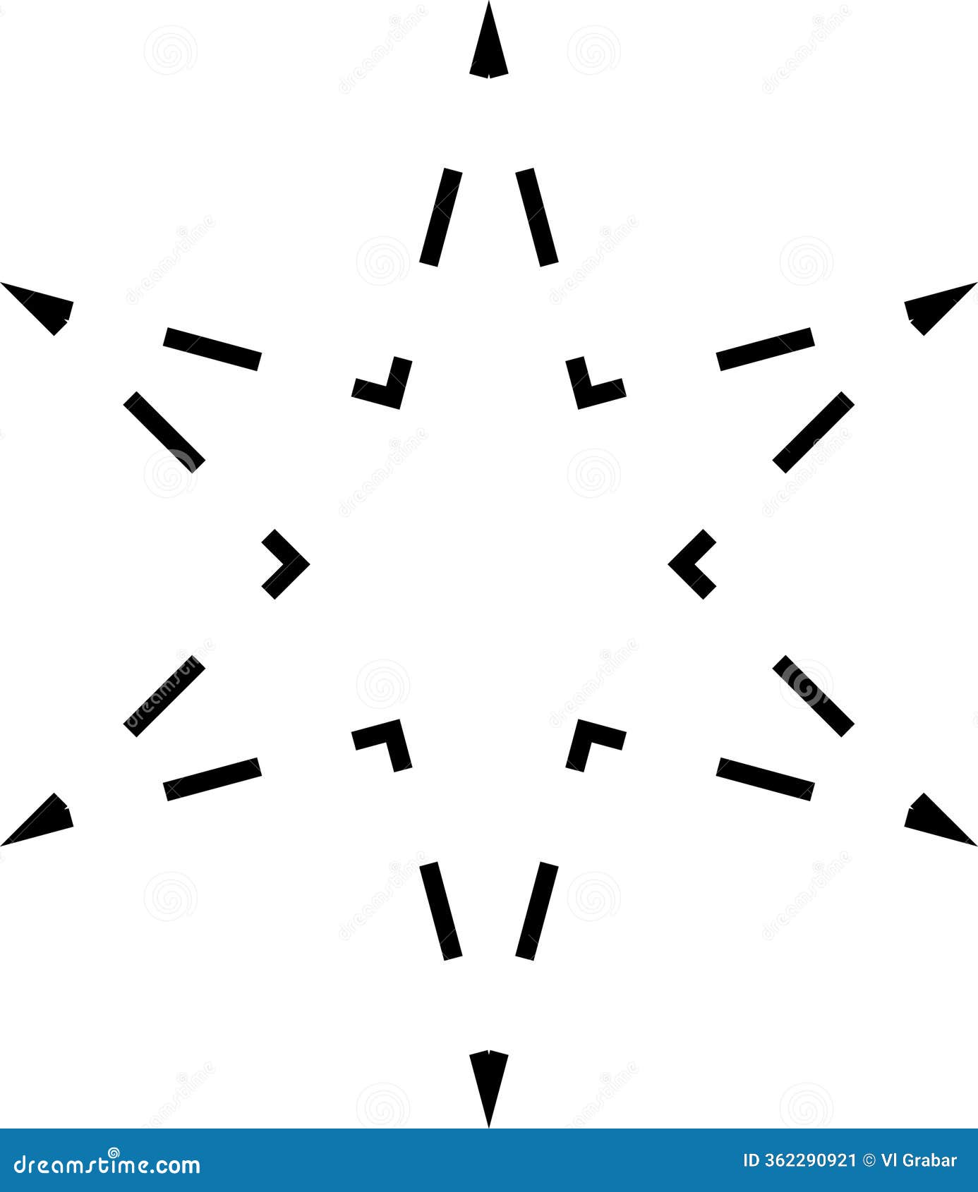 Dash Line Shapes. Dashed Outline Design of Border for Basic Geometric ...