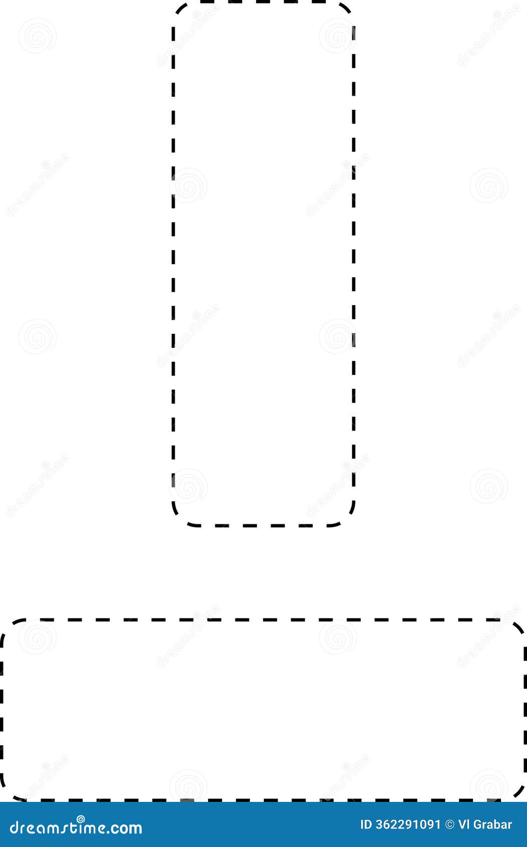 Dash Line Shapes. Dashed Outline Design of Border for Basic Geometric Shapes. Icon of Cut Frame ...
