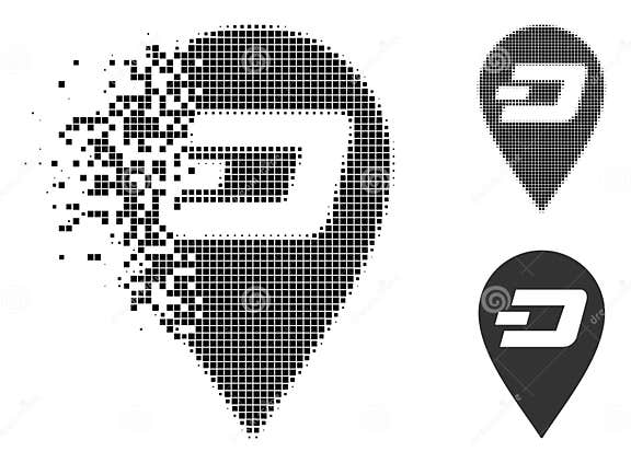 Dust Dotted Halftone Dash Map Marker Icon Stock Vector - Illustration ...
