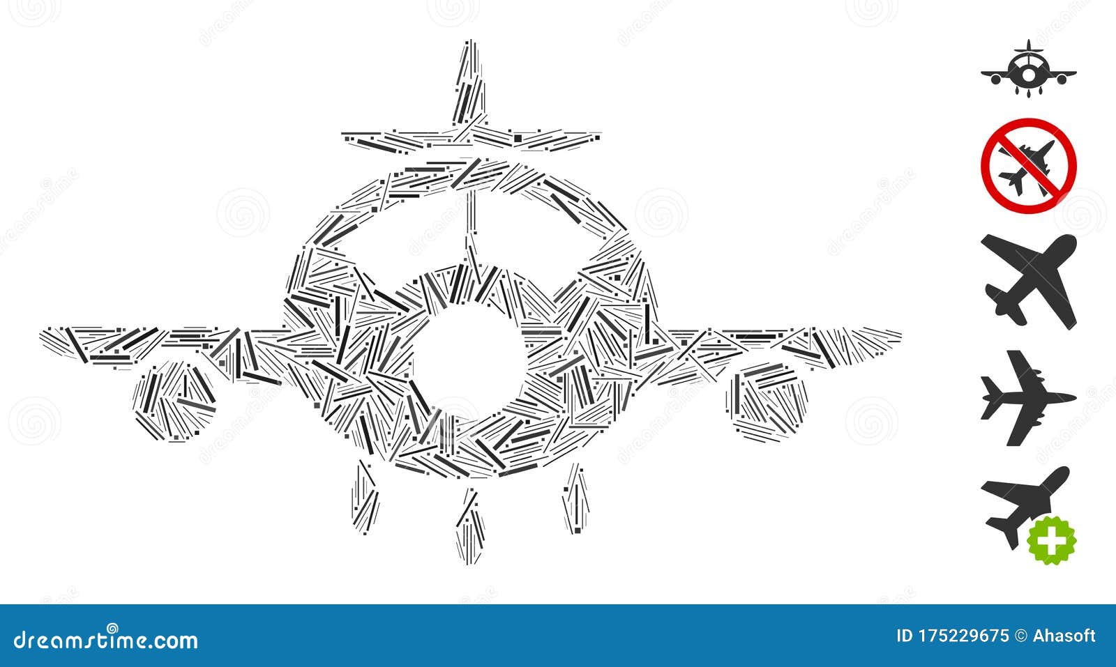 Dash Mosaic Aircraft Icon stock illustration. Illustration of icon ...