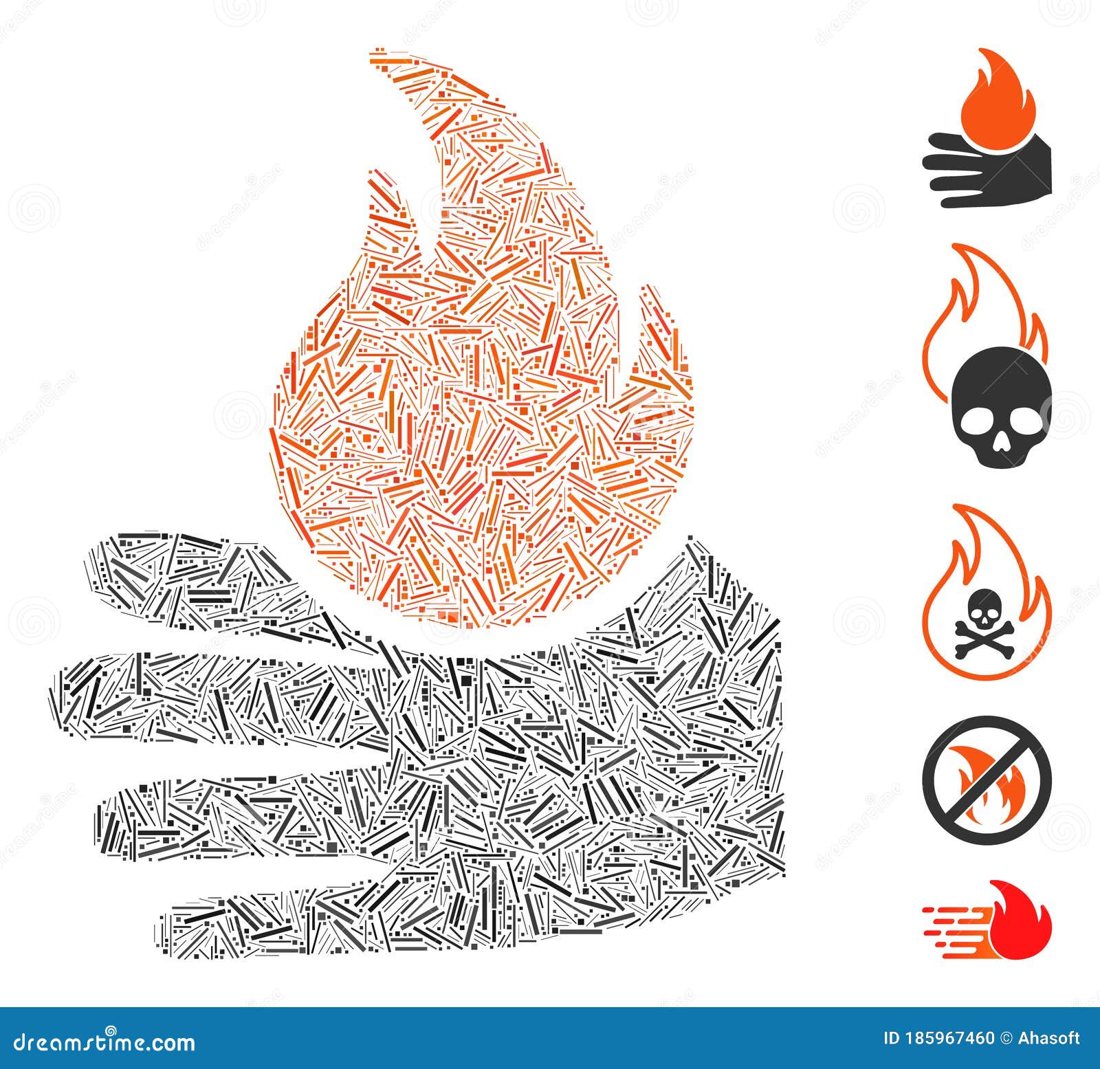 Burn Hand Star Mosaic And Taliban Danger Distress Seal Stamp Cartoon ...