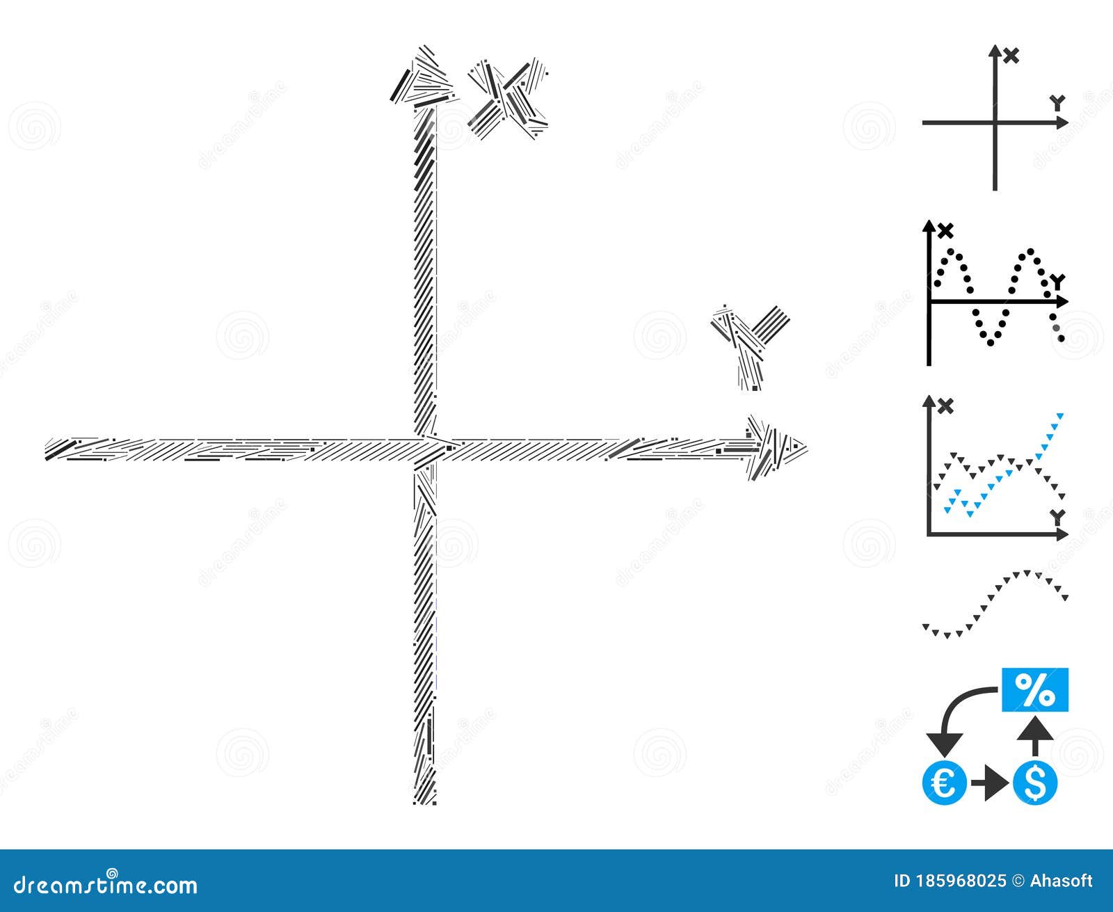 Dash Mosaic Cartesian Axes Icon Stock Illustration - Illustration of ...