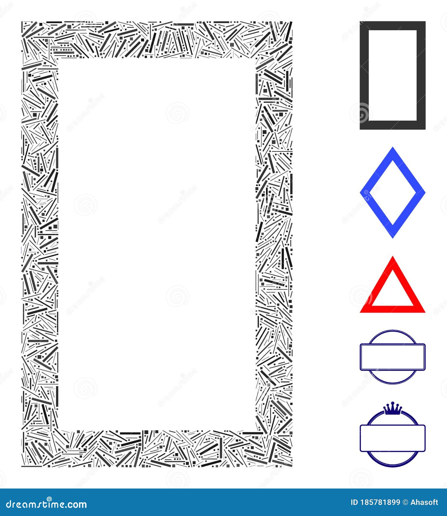 Dash Mosaic Contour Rectangle Icon Stock Illustration - Illustration of ...