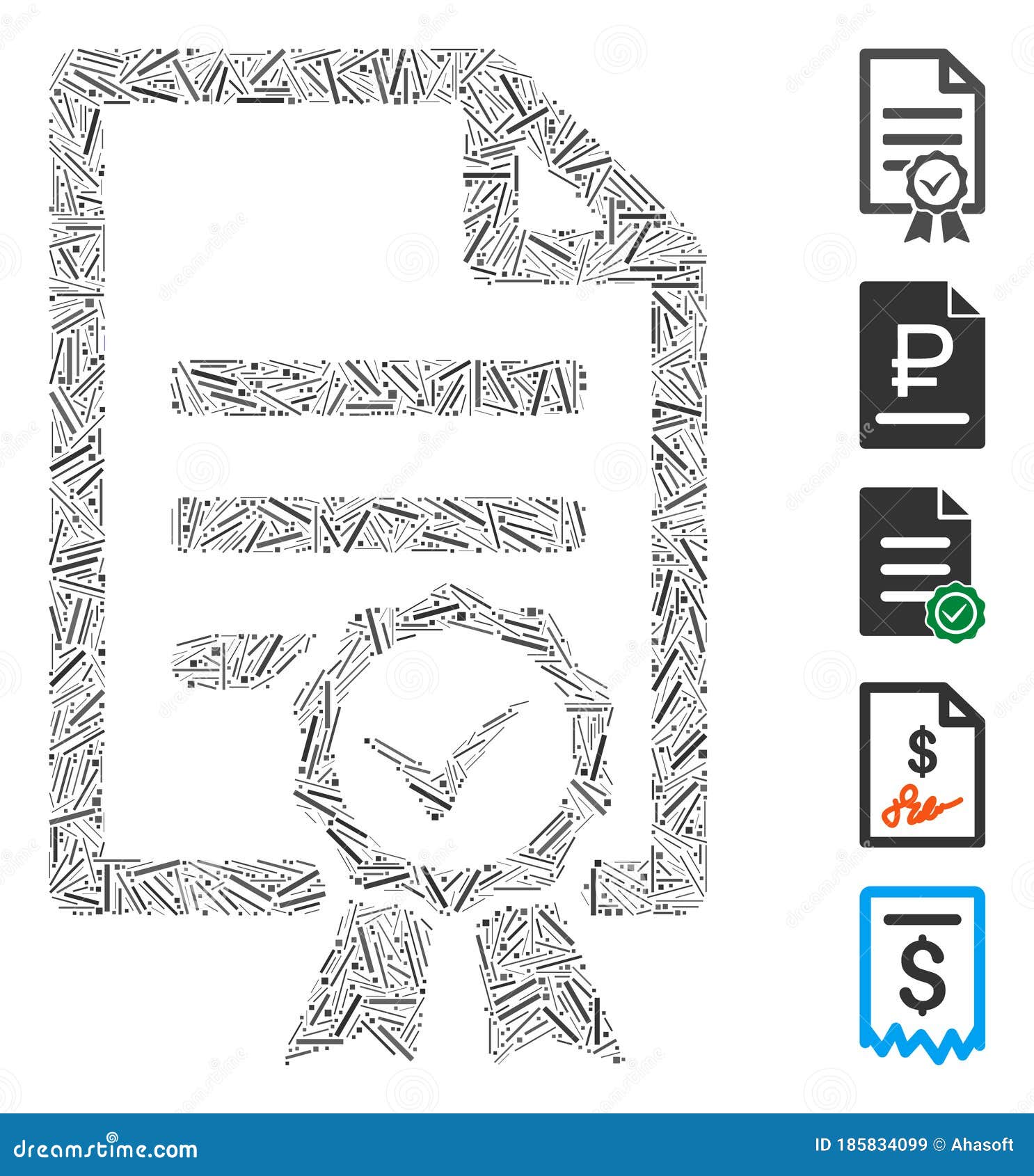 Dash Mosaic Contract Document Icon Stock Illustration - Illustration of ...