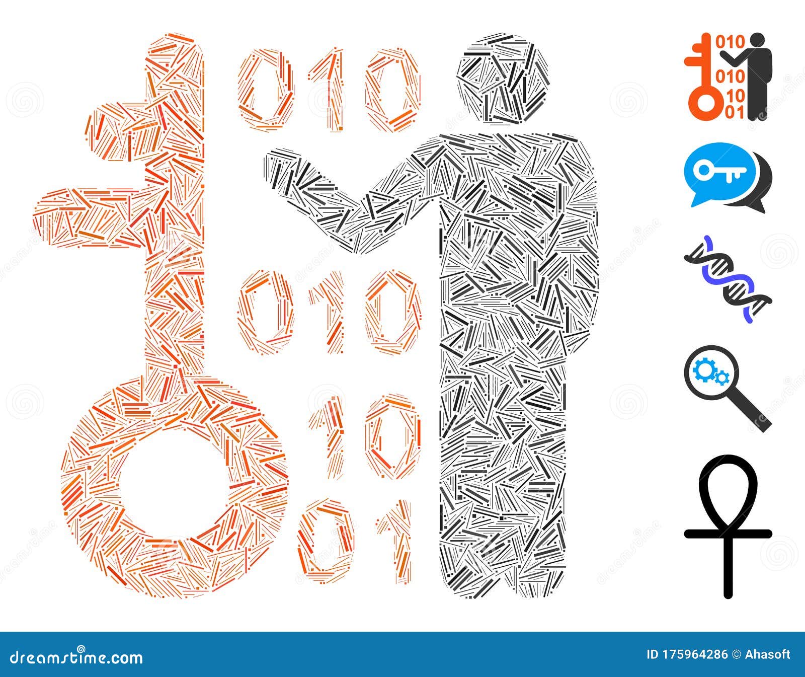 Dash Mosaic Decode Key Icon Stock Illustration - Illustration of ...