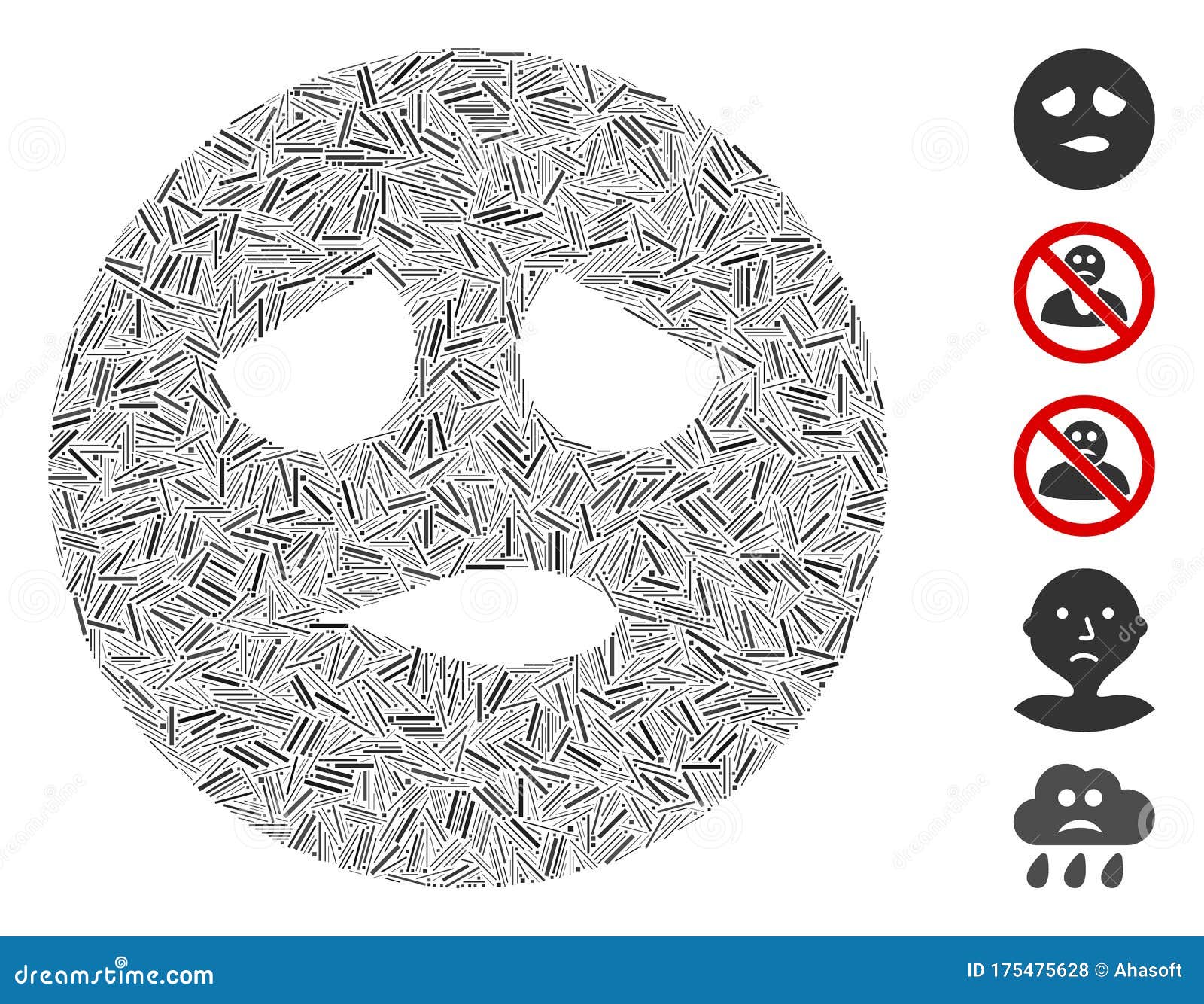 Dash Mosaic Disturb Smiley stock illustration. Illustration of ...
